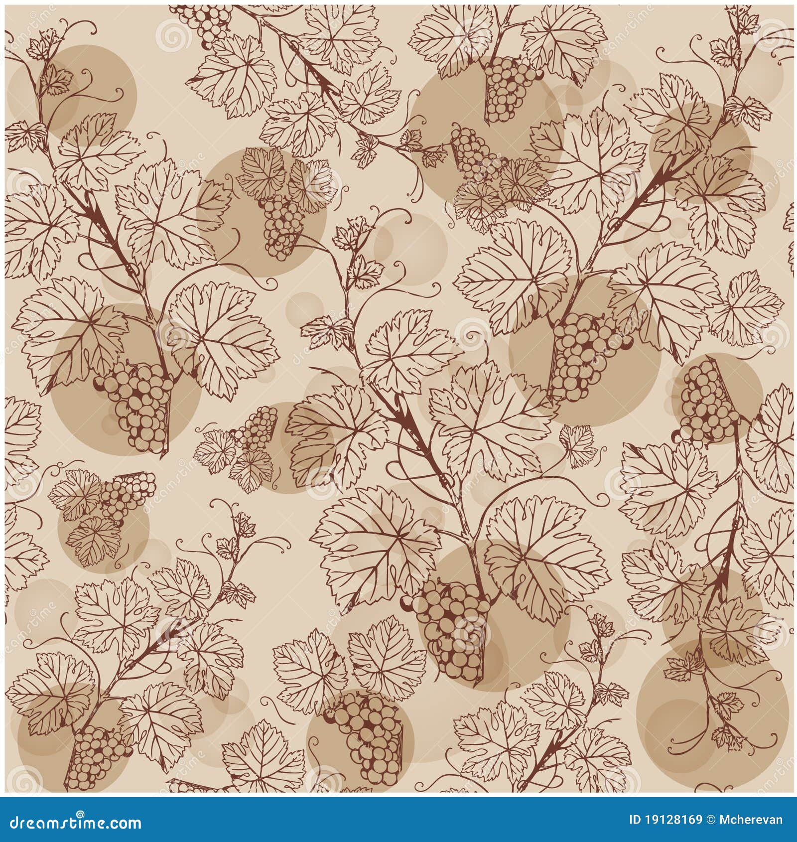 Seamless Pattern with Grape Branches Stock Vector - Illustration of ...