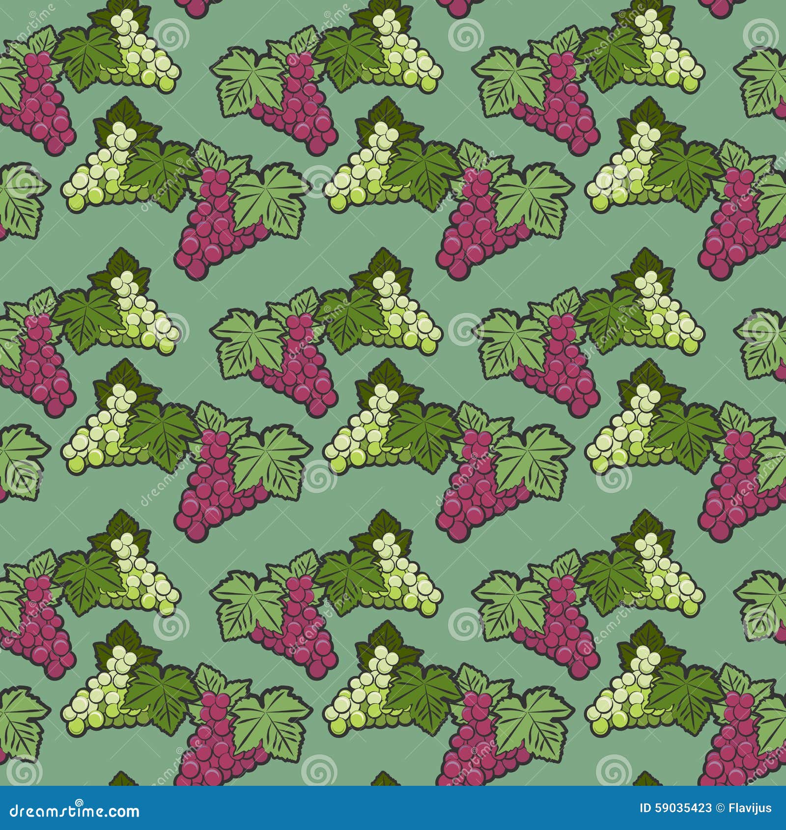 Seamless Pattern, Grape Theme Stock Vector - Illustration of bush ...