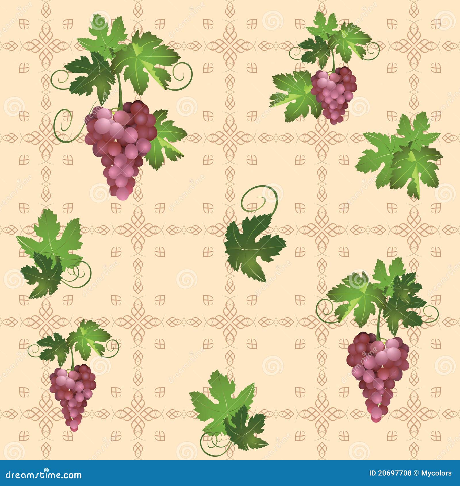 Seamless Pattern with Grape - Vector Stock Vector - Illustration of ...