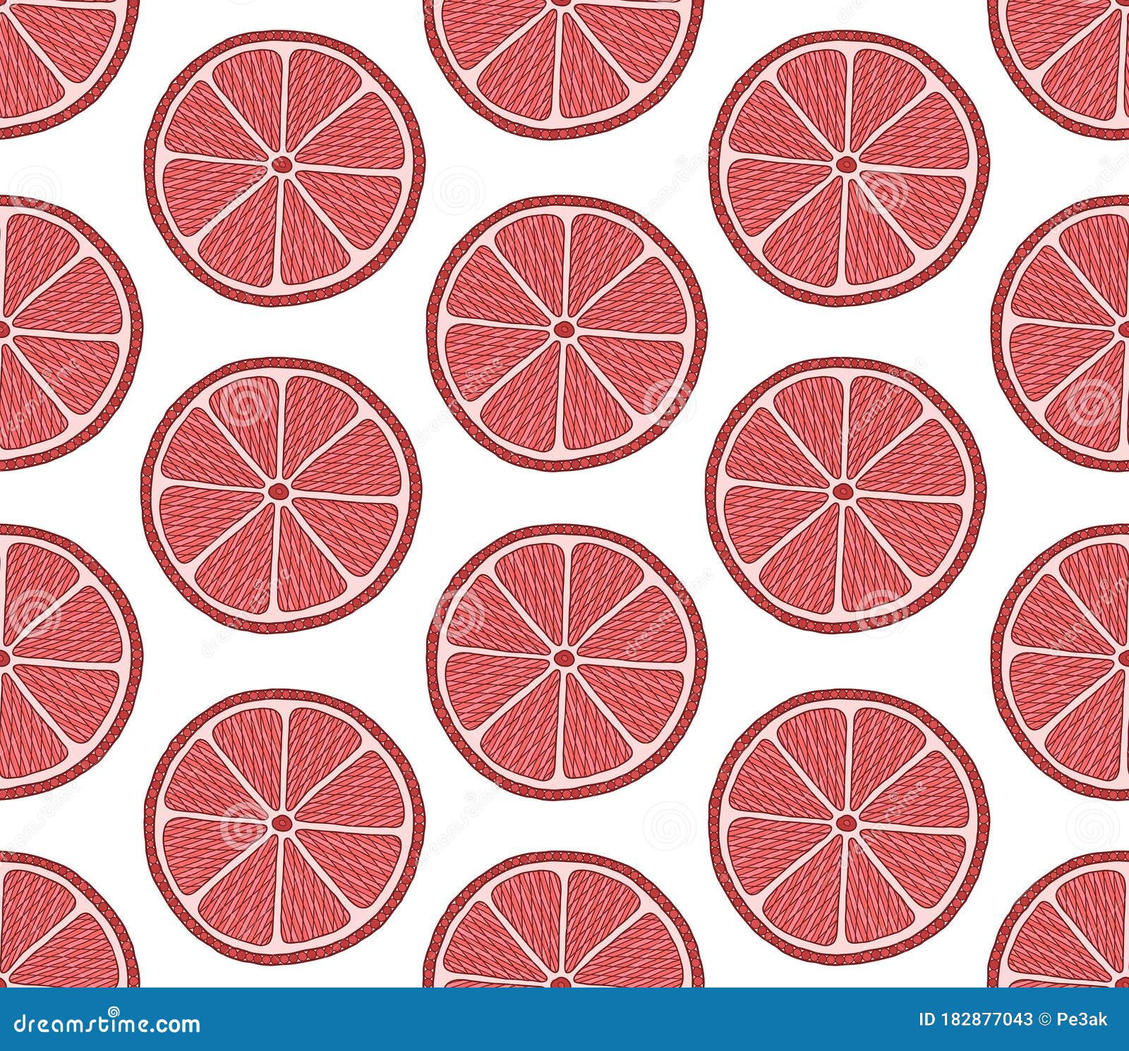 Seamless Pattern with Grapefruit Stock Vector - Illustration of circle ...
