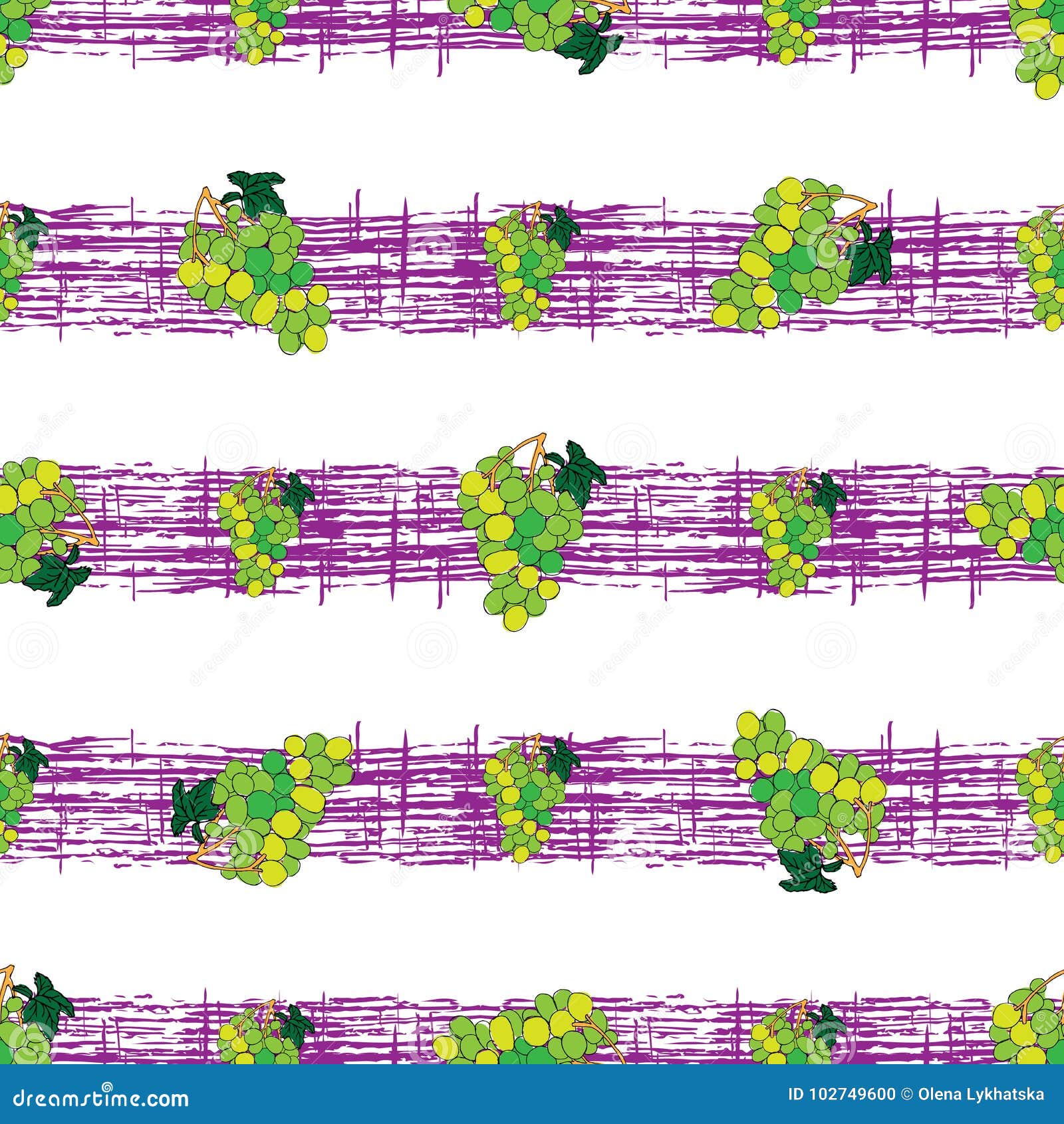 Seamless Pattern with Grapes on Strips Stock Vector - Illustration of ...