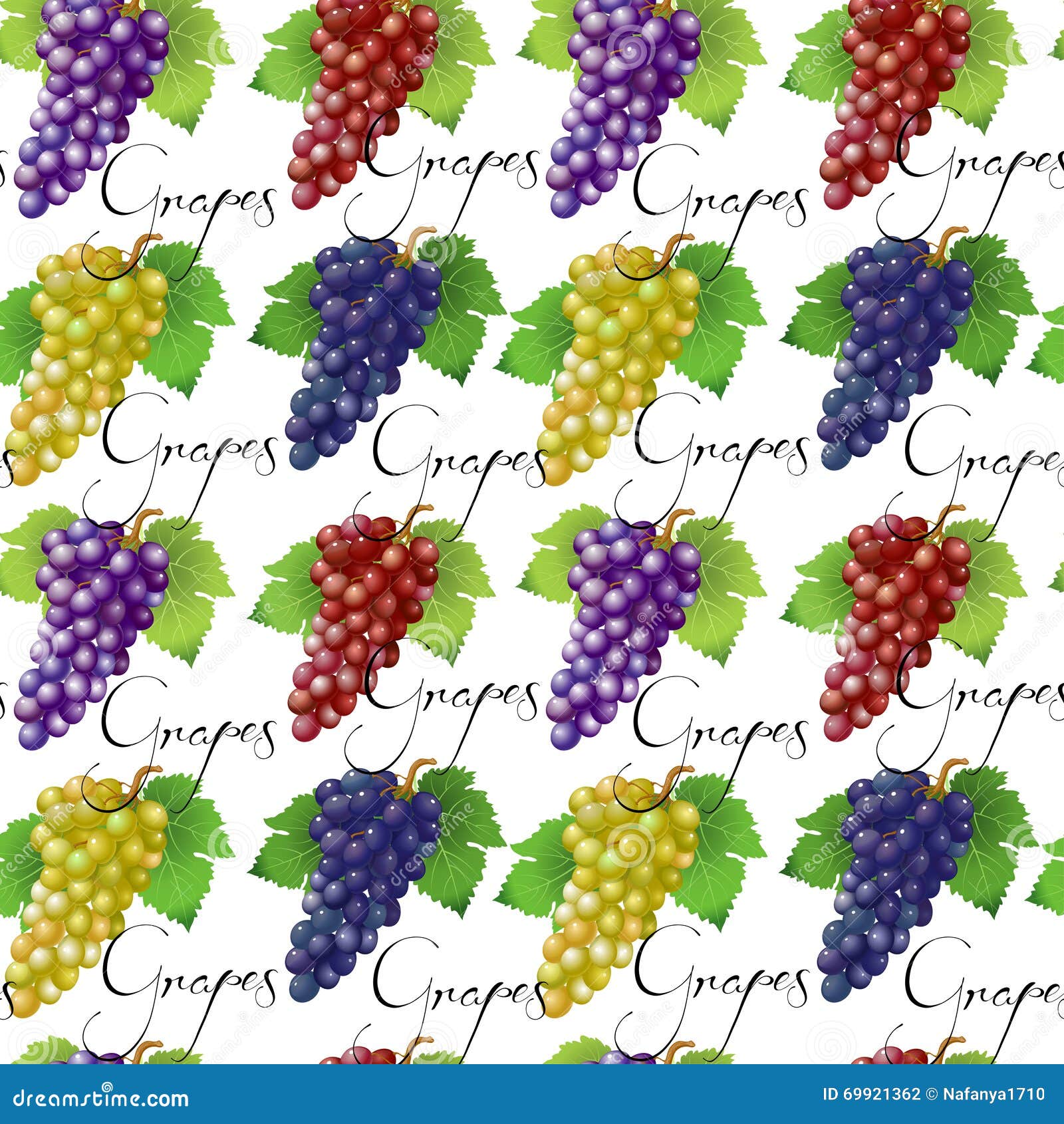 Seamless Pattern with Grapes Stock Vector - Illustration of agriculture ...