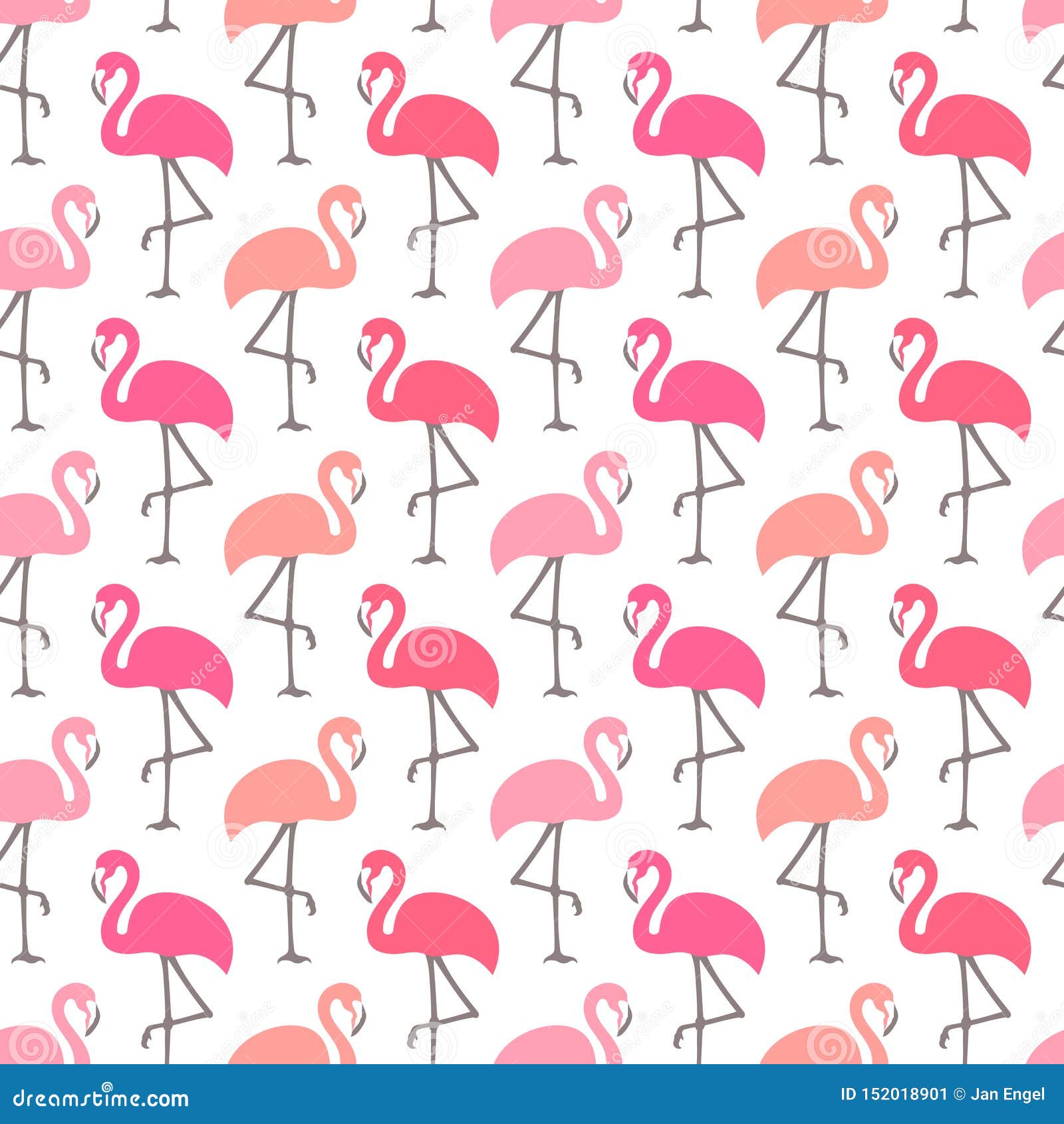 Seamless Pattern Graphic Flamingos Different Pink Colors Stock Vector ...