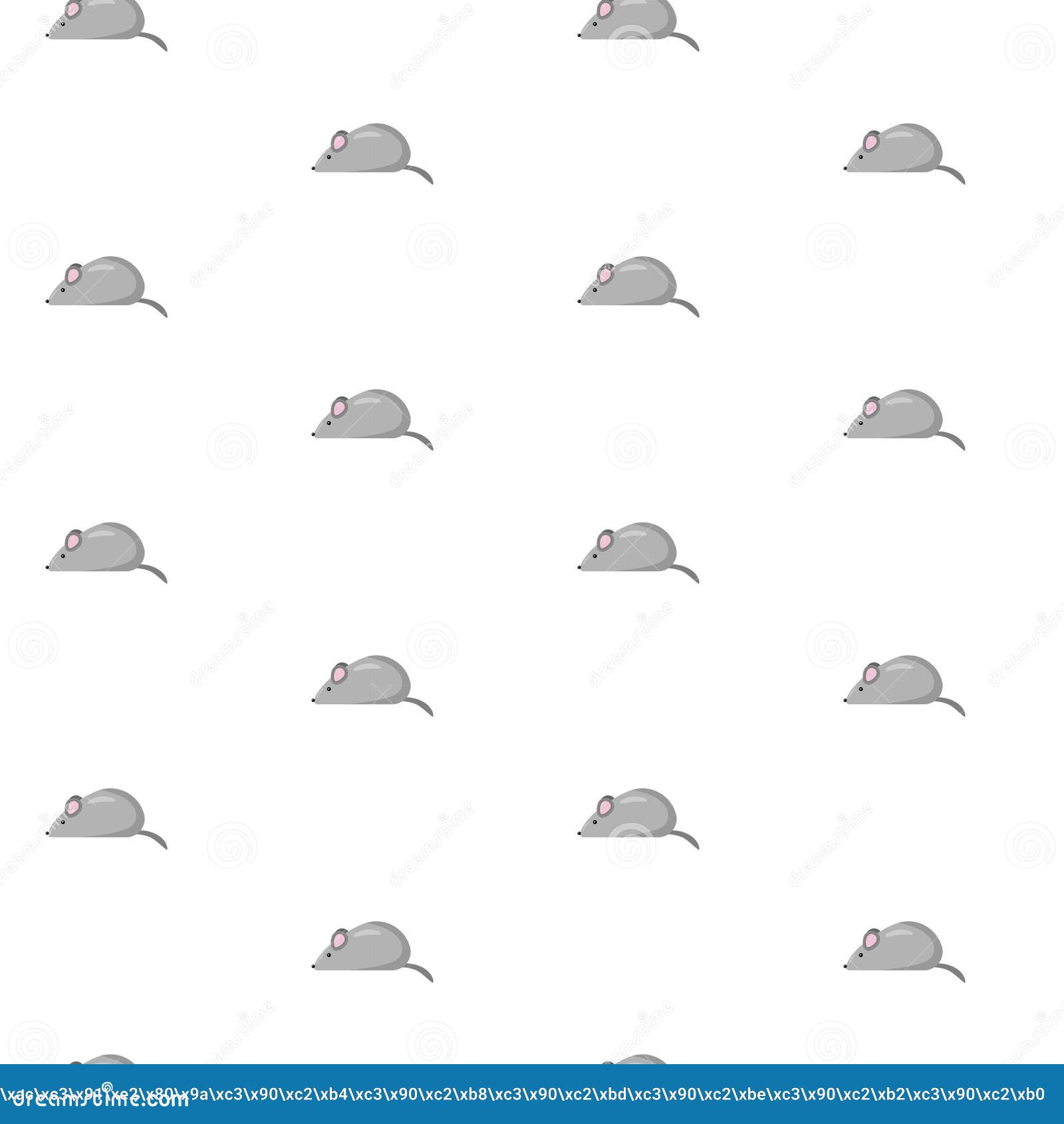 Seamless Pattern with Gray Mice Stock Illustration - Illustration of ...