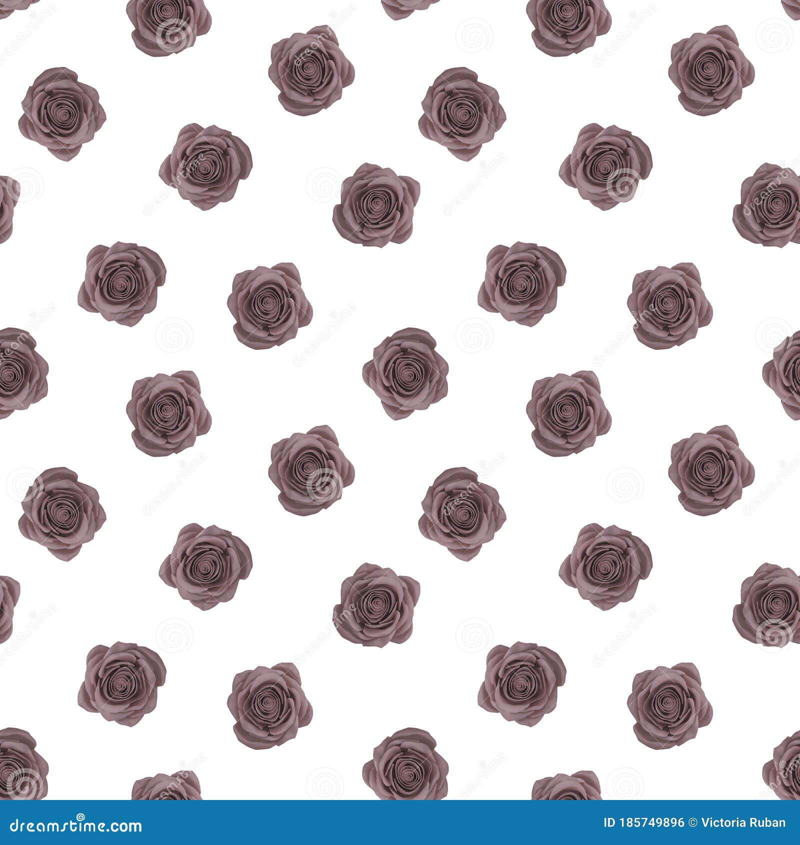 Seamless Pattern of Gray Roses Stock Illustration - Illustration of ...