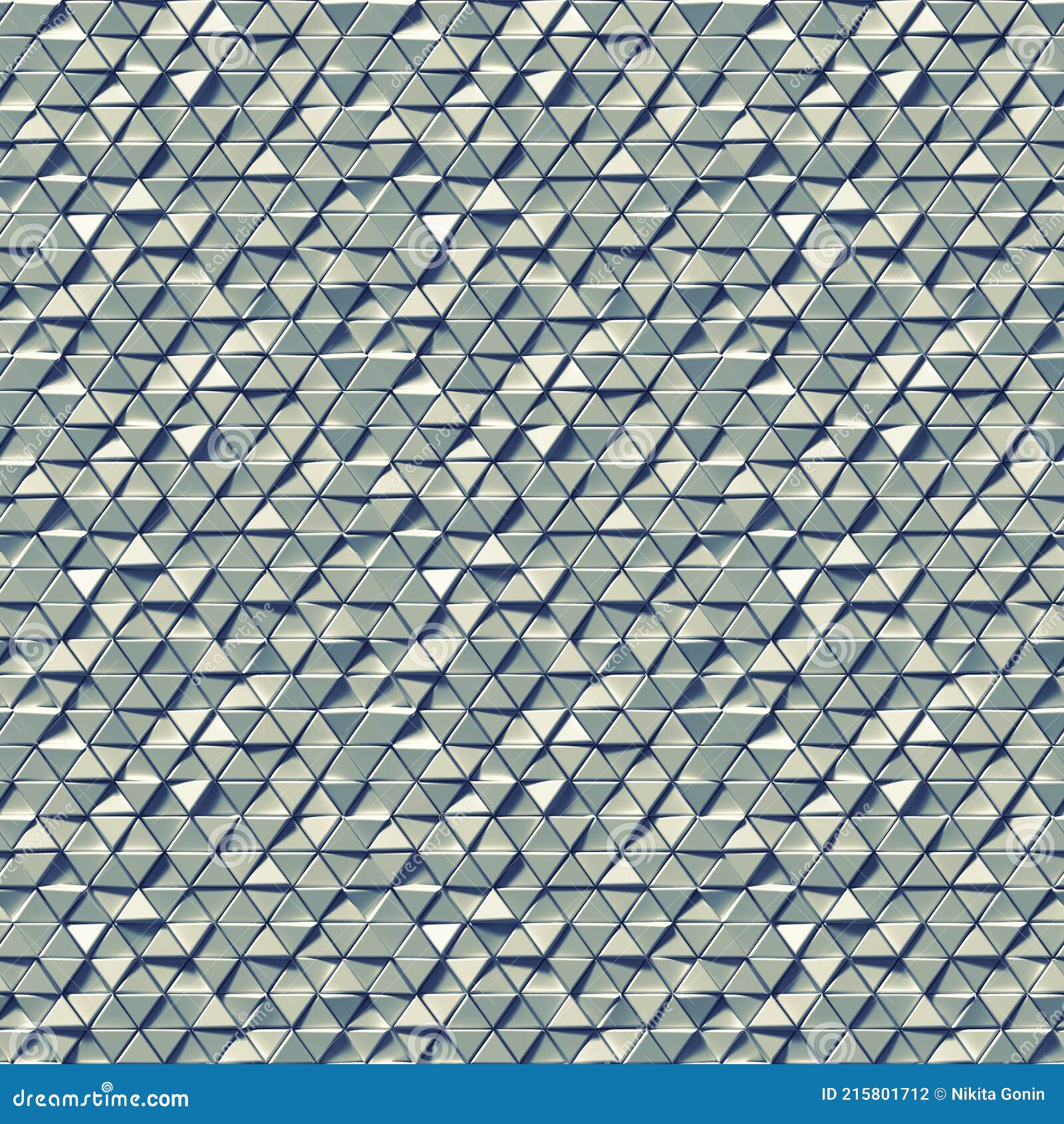 Seamless Pattern of Gray Triangles 3D Render Stock Illustration ...