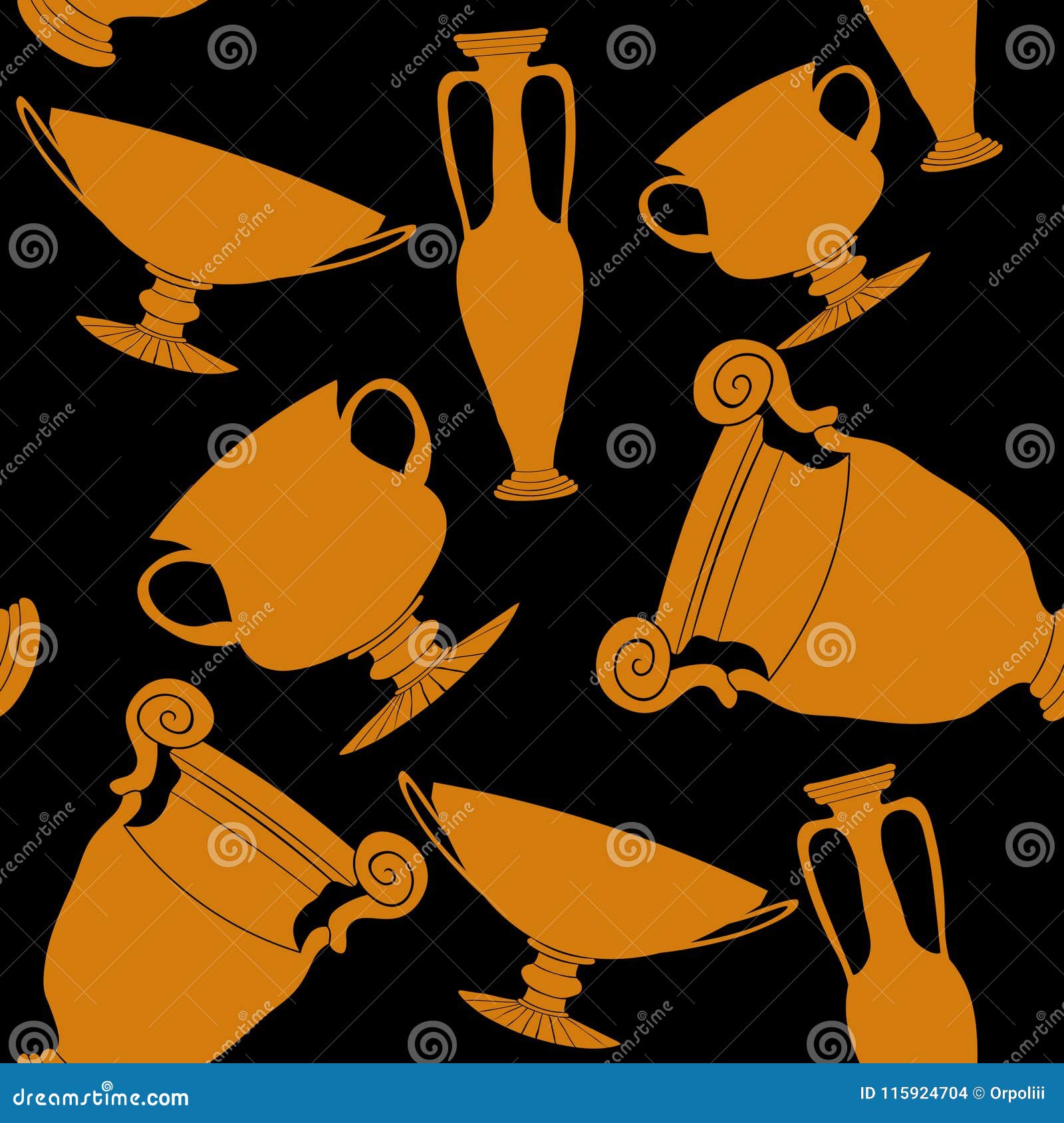 The Seamless Pattern Greek Vase . Vector Illustration Stock Vector ...