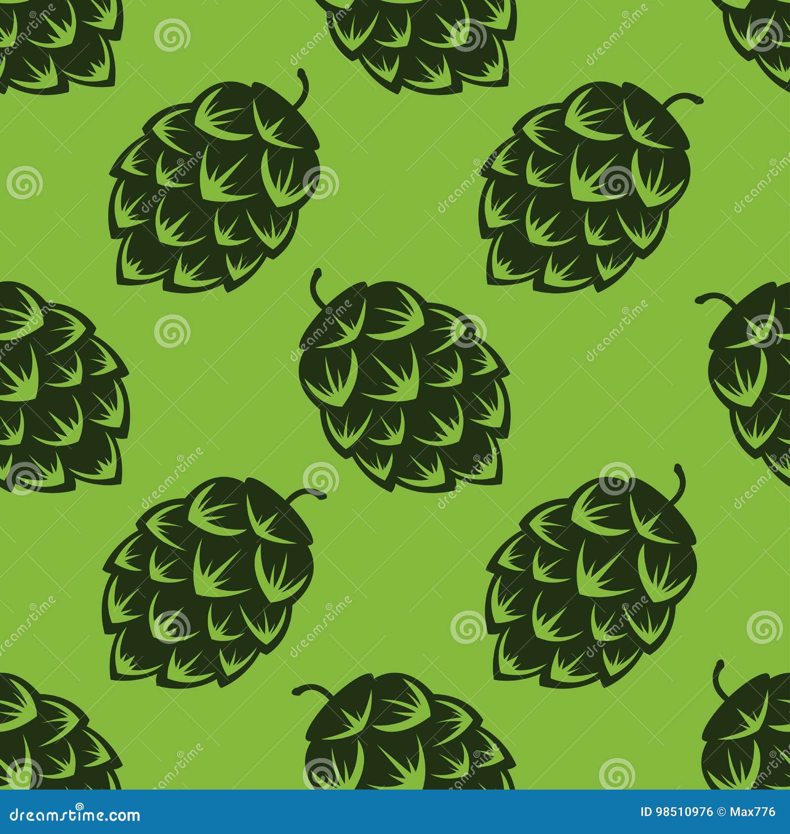 Seamless With Hops. Beer Pattern. Isolated On A White Background ...