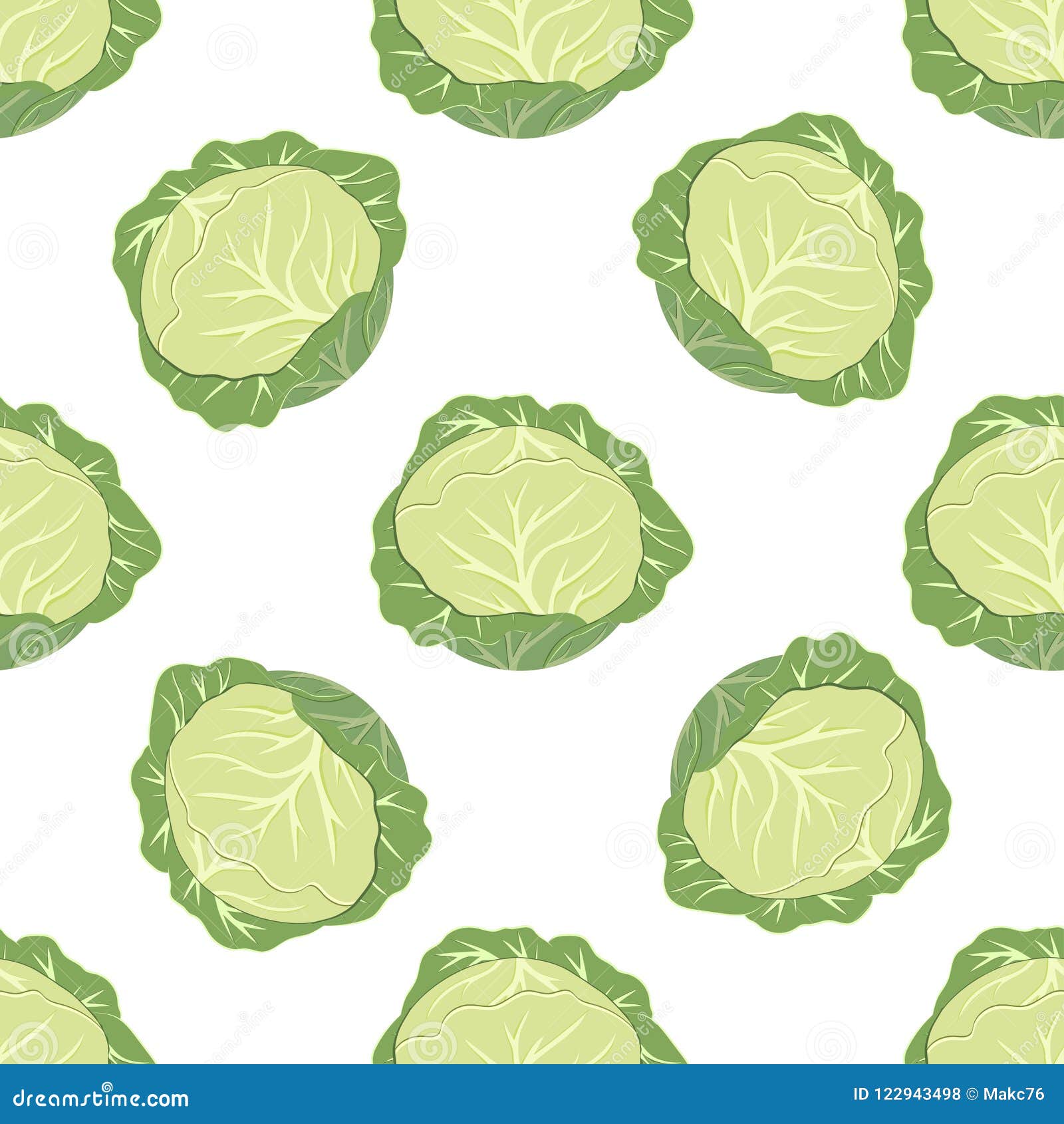 Pattern with cabbage stock vector. Illustration of seamless - 122943498