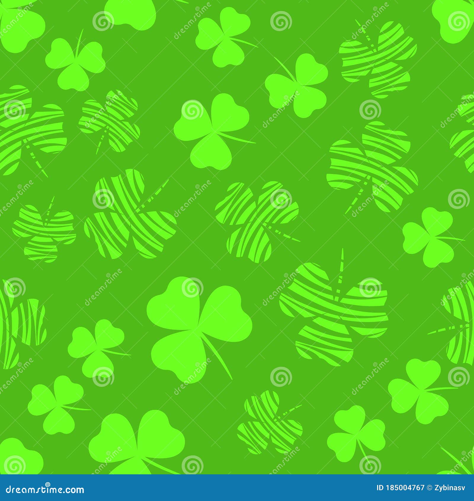 Seamless Pattern with Green Clover Leaves. Modern Background with ...