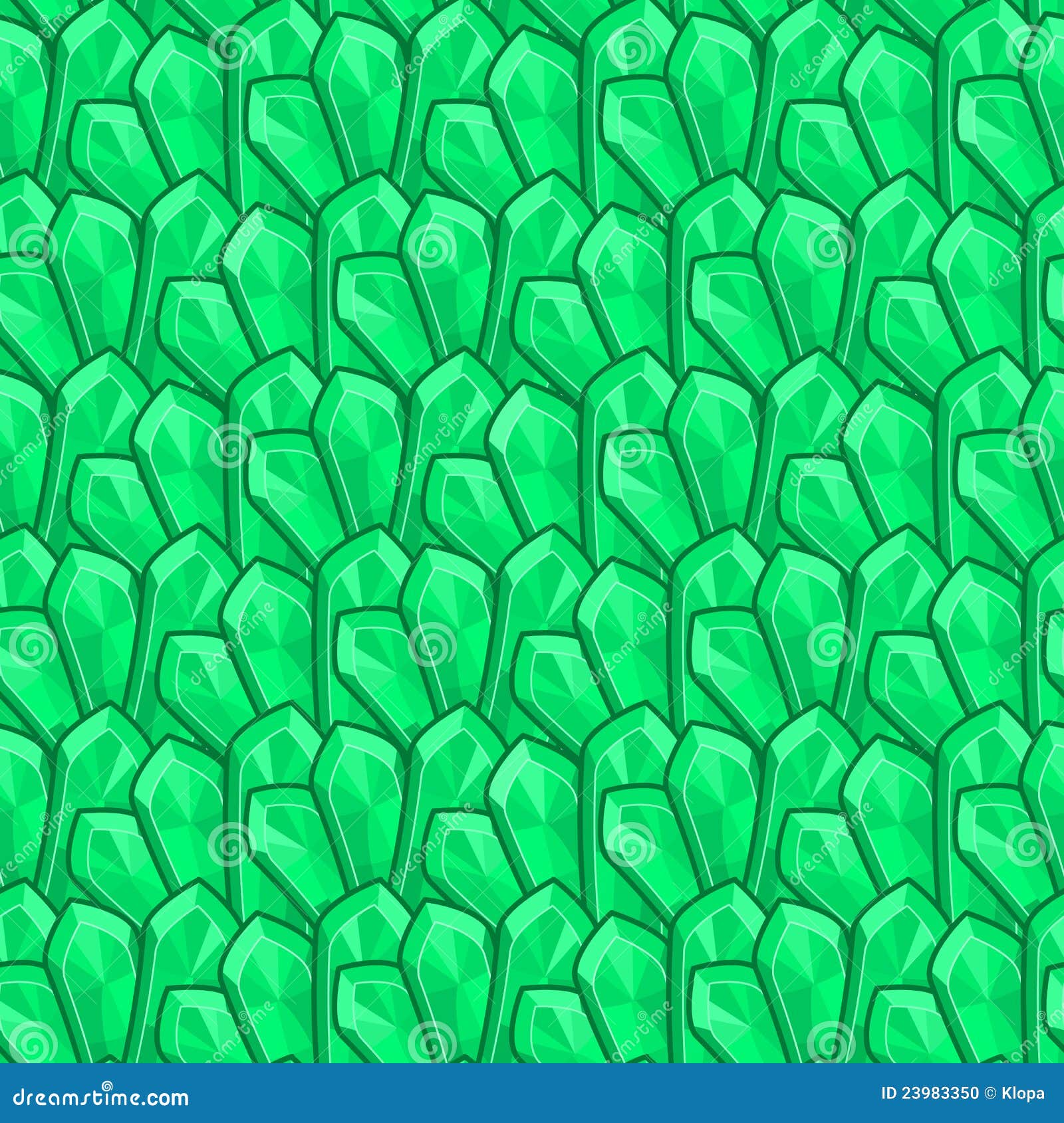 Seamless Pattern with Green Emerald Crystals Stock Vector ...