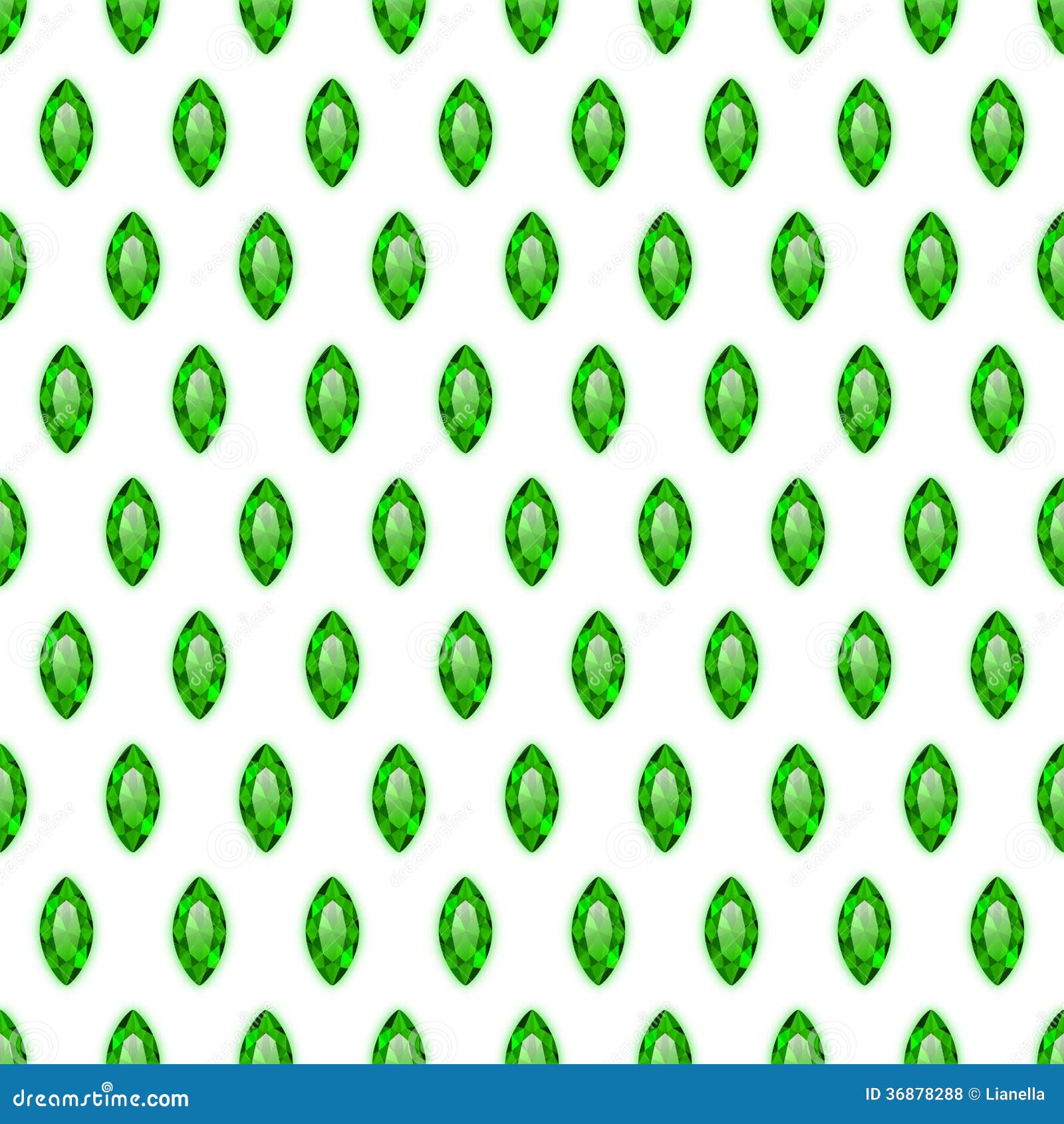 Seamless Pattern with Green Gemstones Stock Illustration - Illustration ...