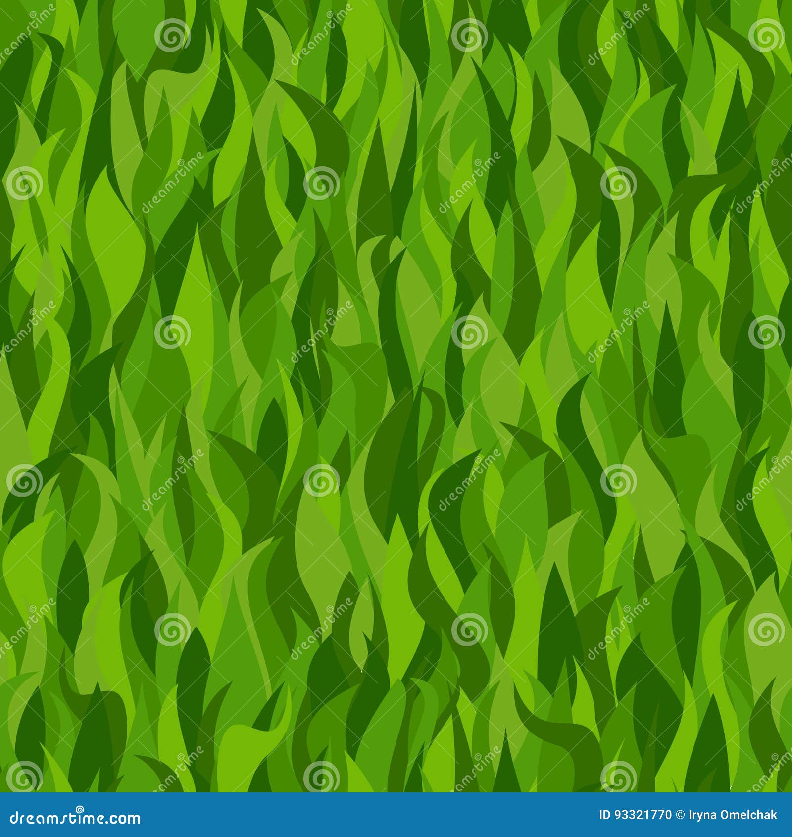 Seamless Pattern with Green Grass Different Shades of Green Stock ...