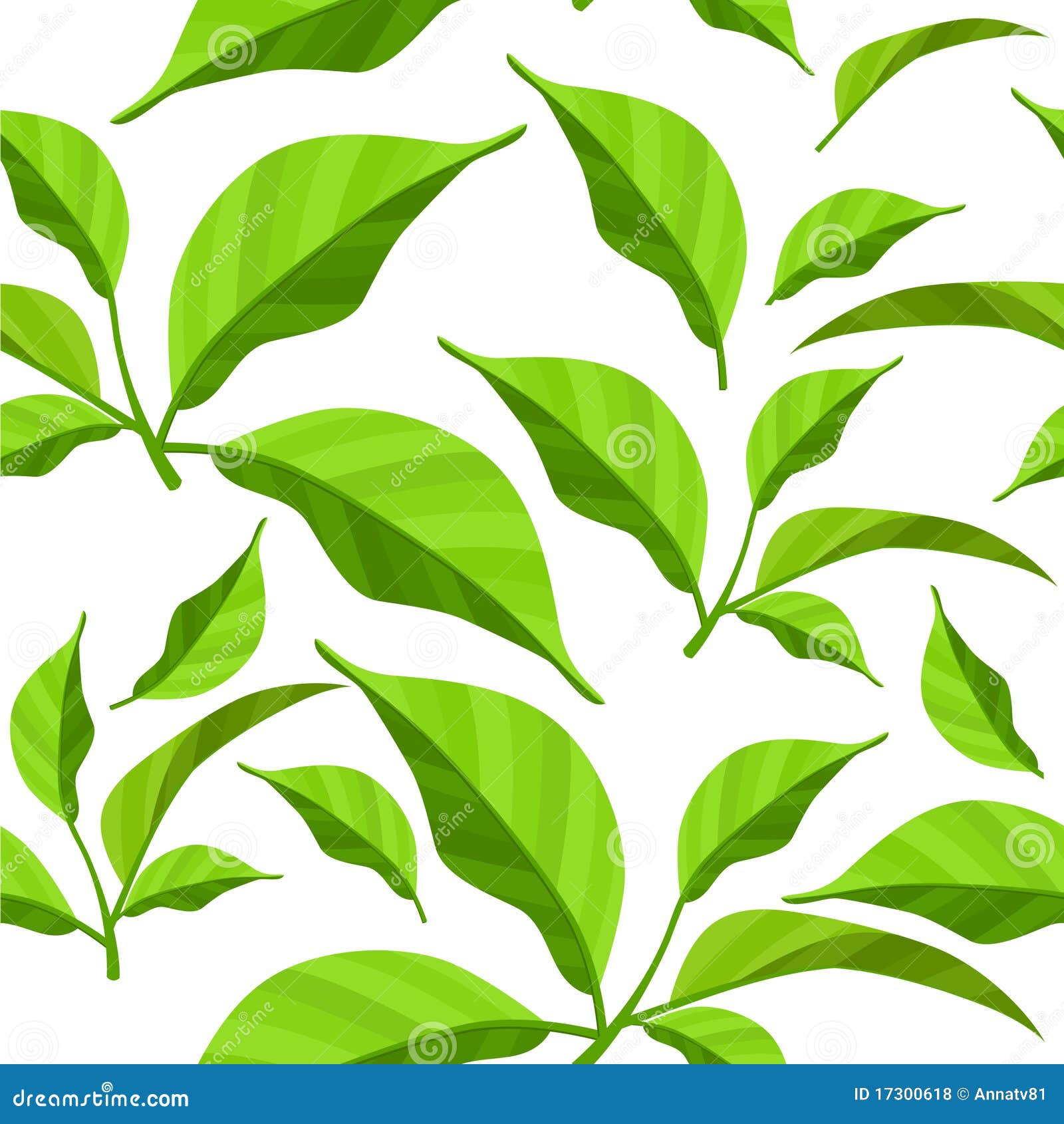 Seamless Pattern with Green Leaves Stock Vector - Illustration of ...
