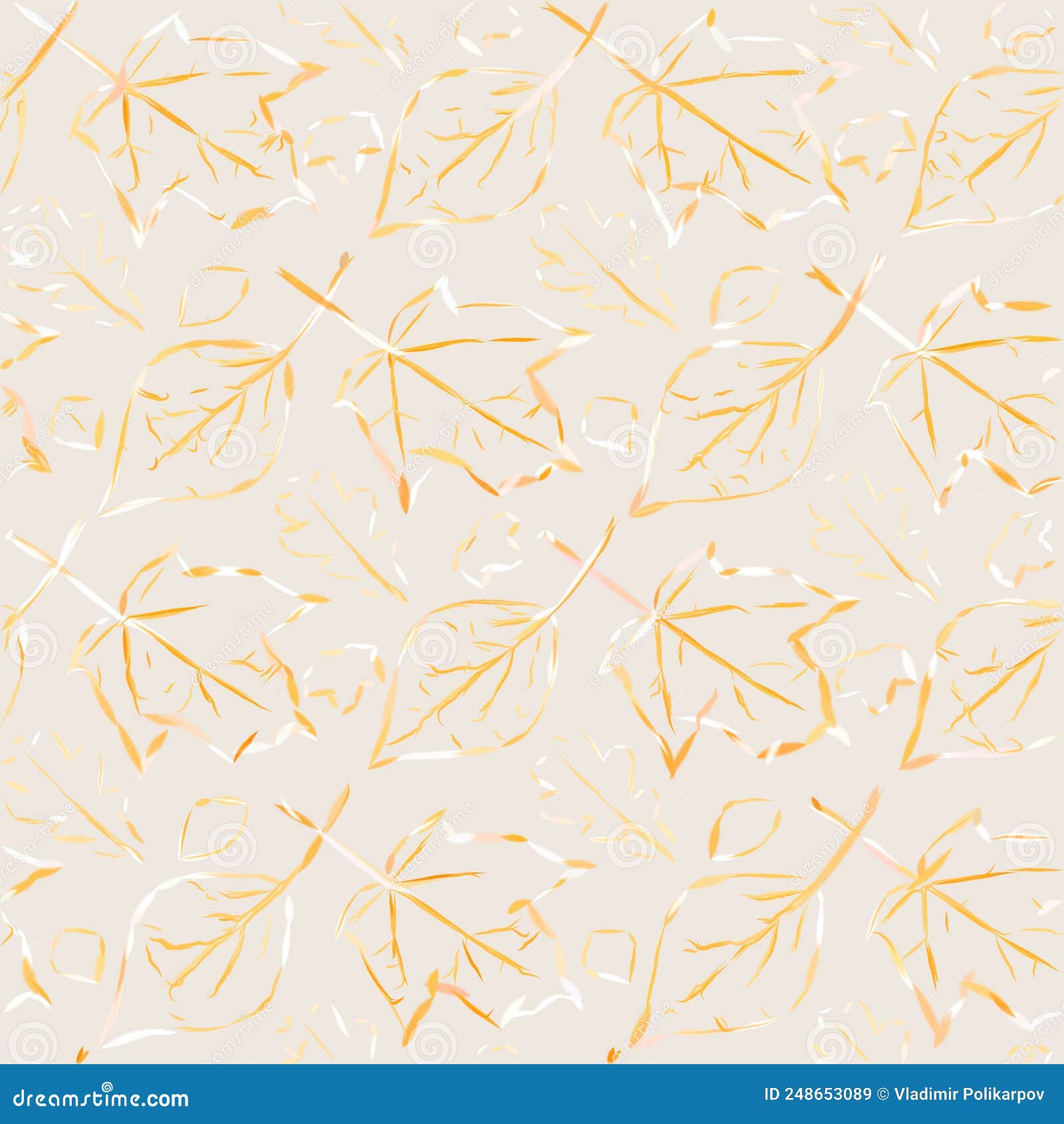 Pattern Green Leaves on a Cream Background Stock Image - Image of plant ...