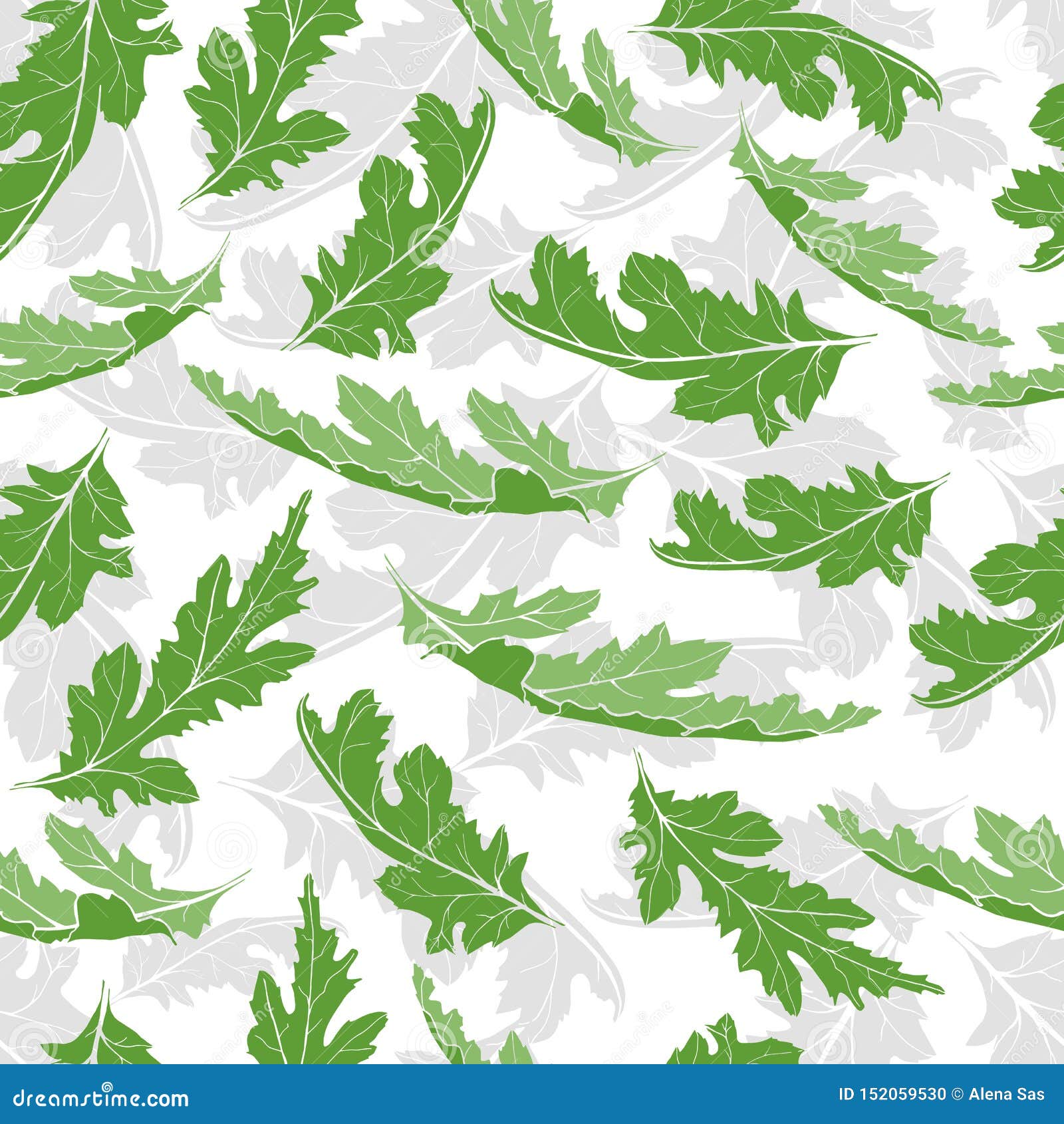 Seamless Pattern with Green Leaves. Endless Texture with Green Leaves ...