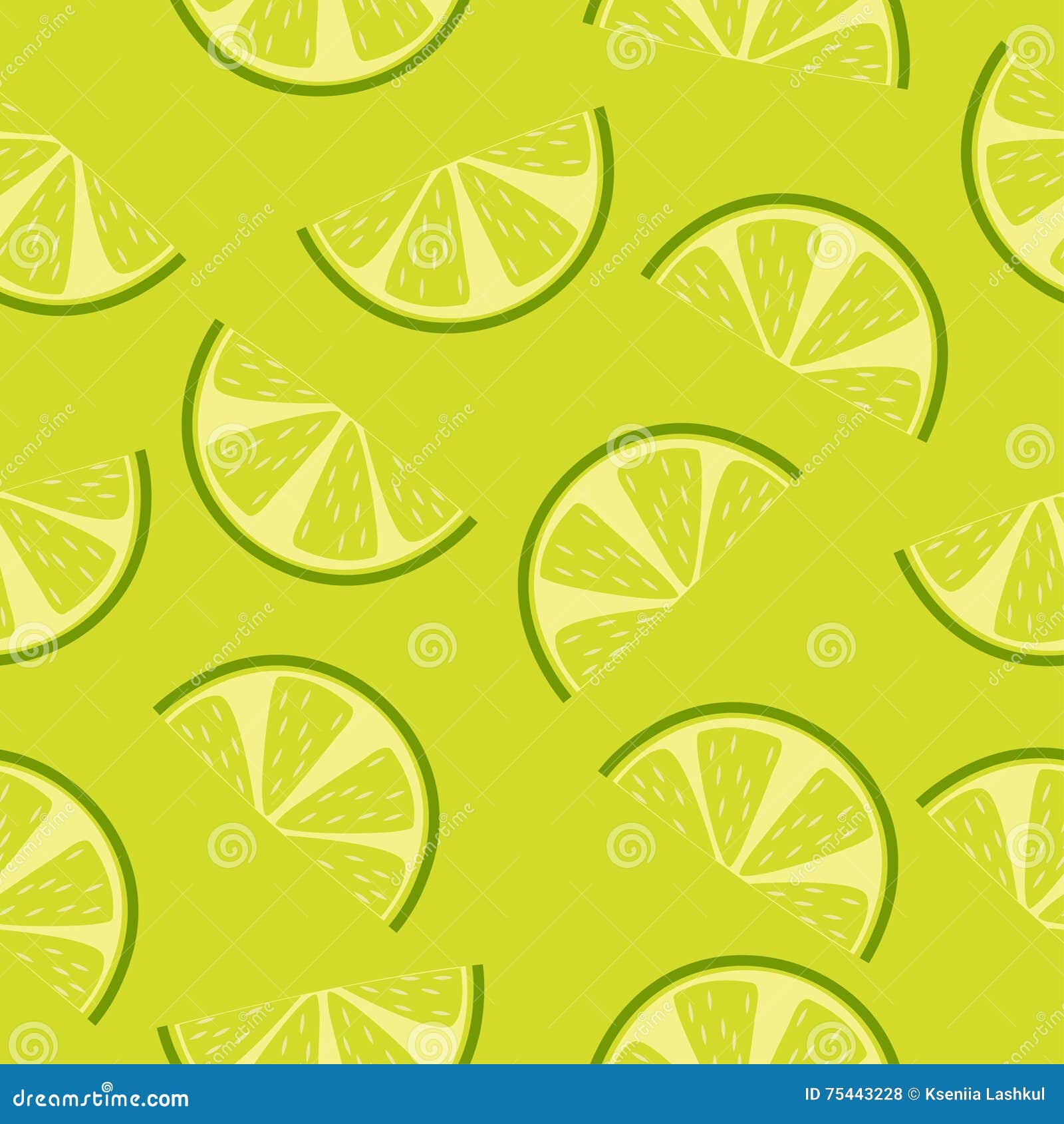Seamless Pattern of Green Lime Slices Stock Vector - Illustration of ...