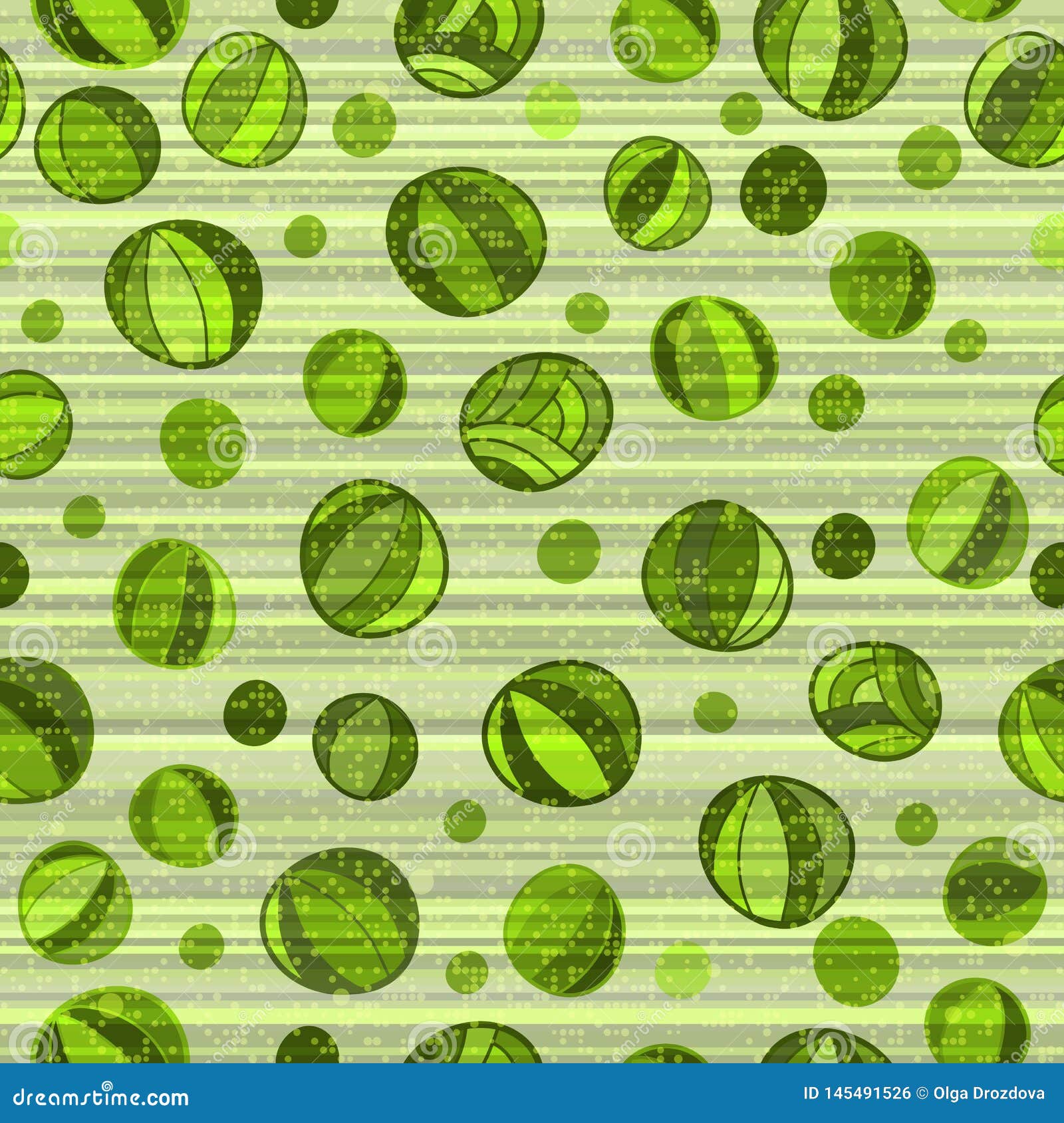 Seamless Pattern with Green Polka Dots Stock Illustration ...
