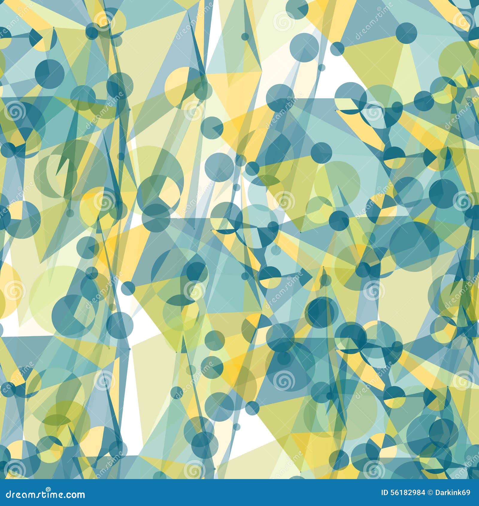 Seamless Pattern of Green Polygon Patterns and Circles Stock ...