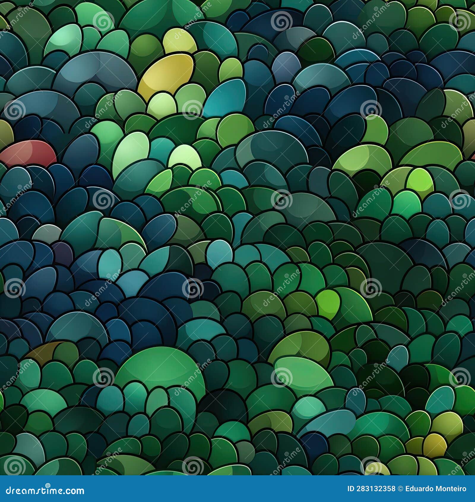 Seamless Pattern with Green Rocks in Graphic Style (tiled Stock ...