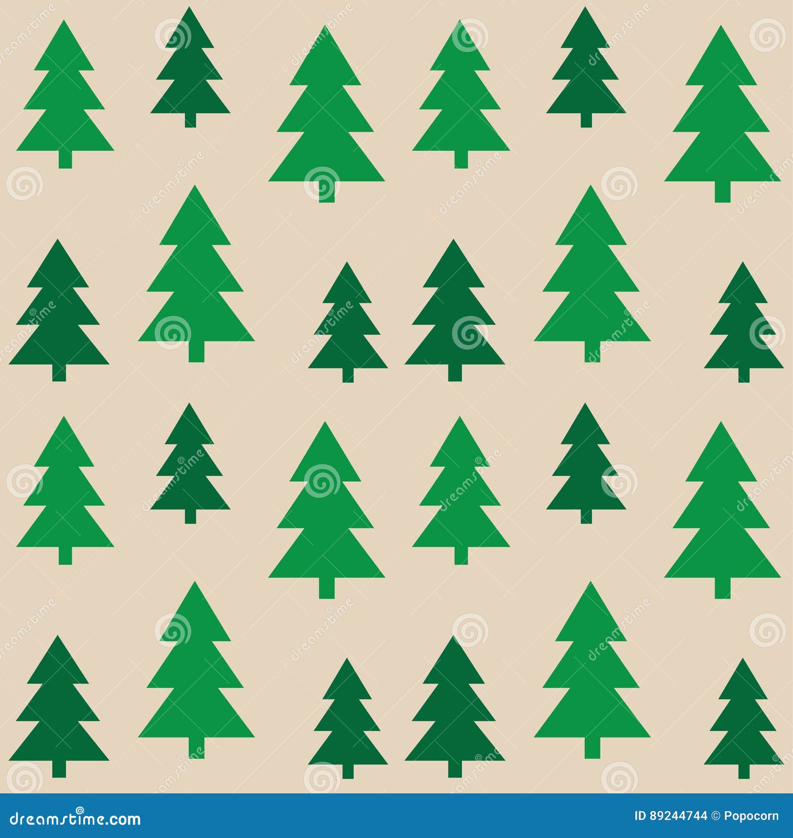 Seamless Pattern Green Trees Stock Illustration - Illustration of ...