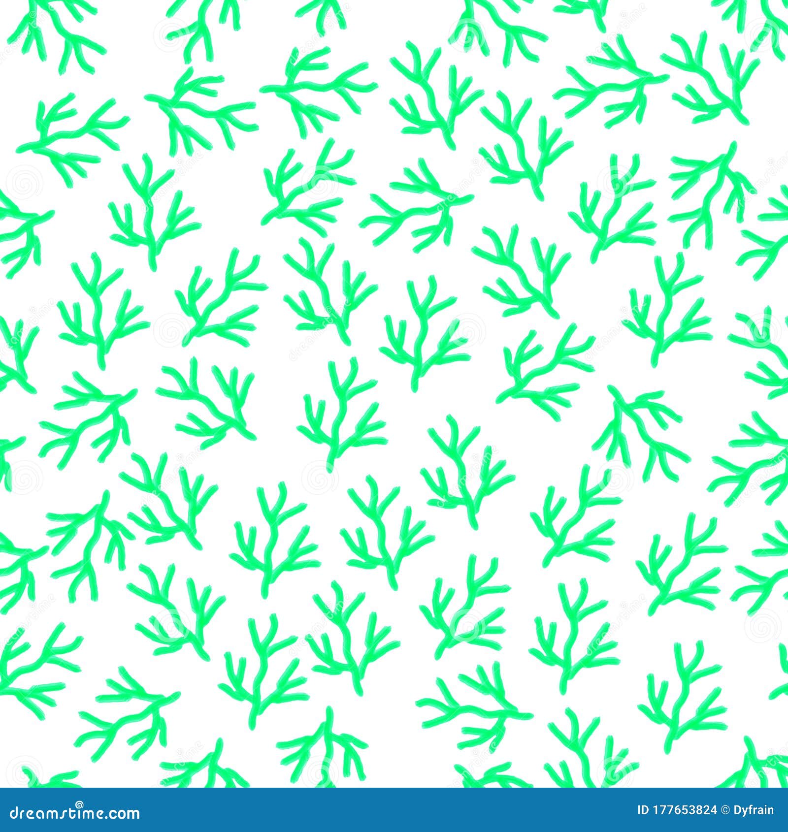 Seamless Pattern Green Twig on a White Background, Texture, Layout ...