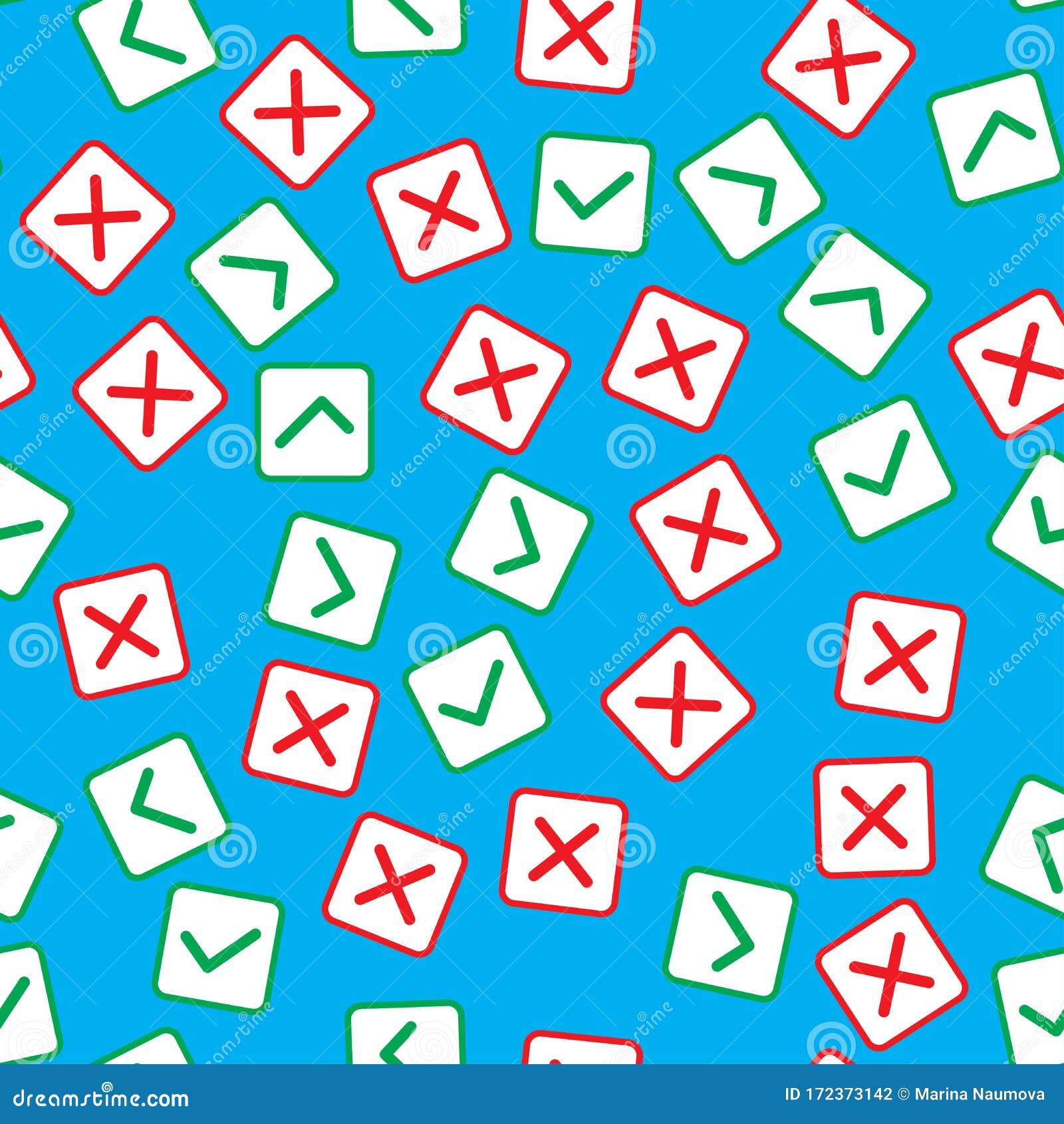 Seamless Pattern with Green Yes Checkbox and Red NO Checkbox Stock ...