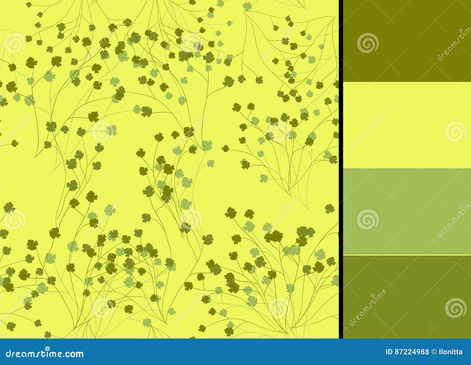 Seamless Pattern with Greenery, Vector Floral Branches Stock Vector ...