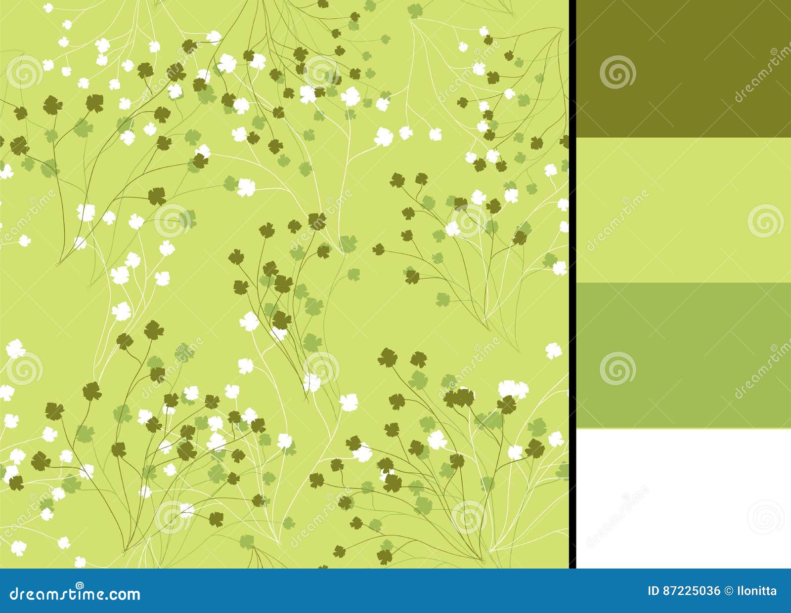 Seamless Pattern with Greenery, Vector Floral Branches Stock Vector ...