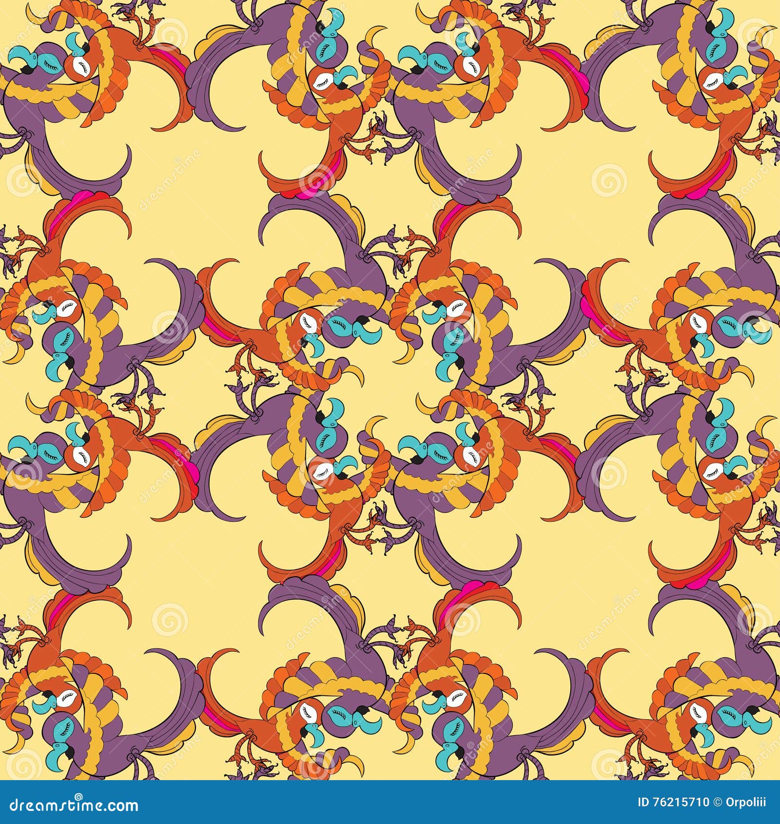 Seamless Pattern Grid with Caribbean Fun Dancing Couple of Parro Stock ...