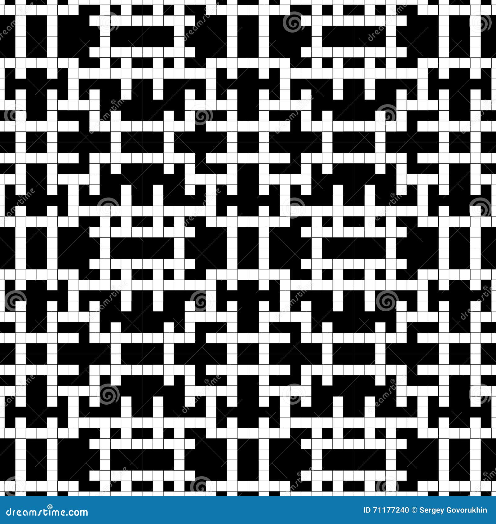 Seamless Pattern - a Grid a Crossword Puzzle from Black and Whit Stock ...