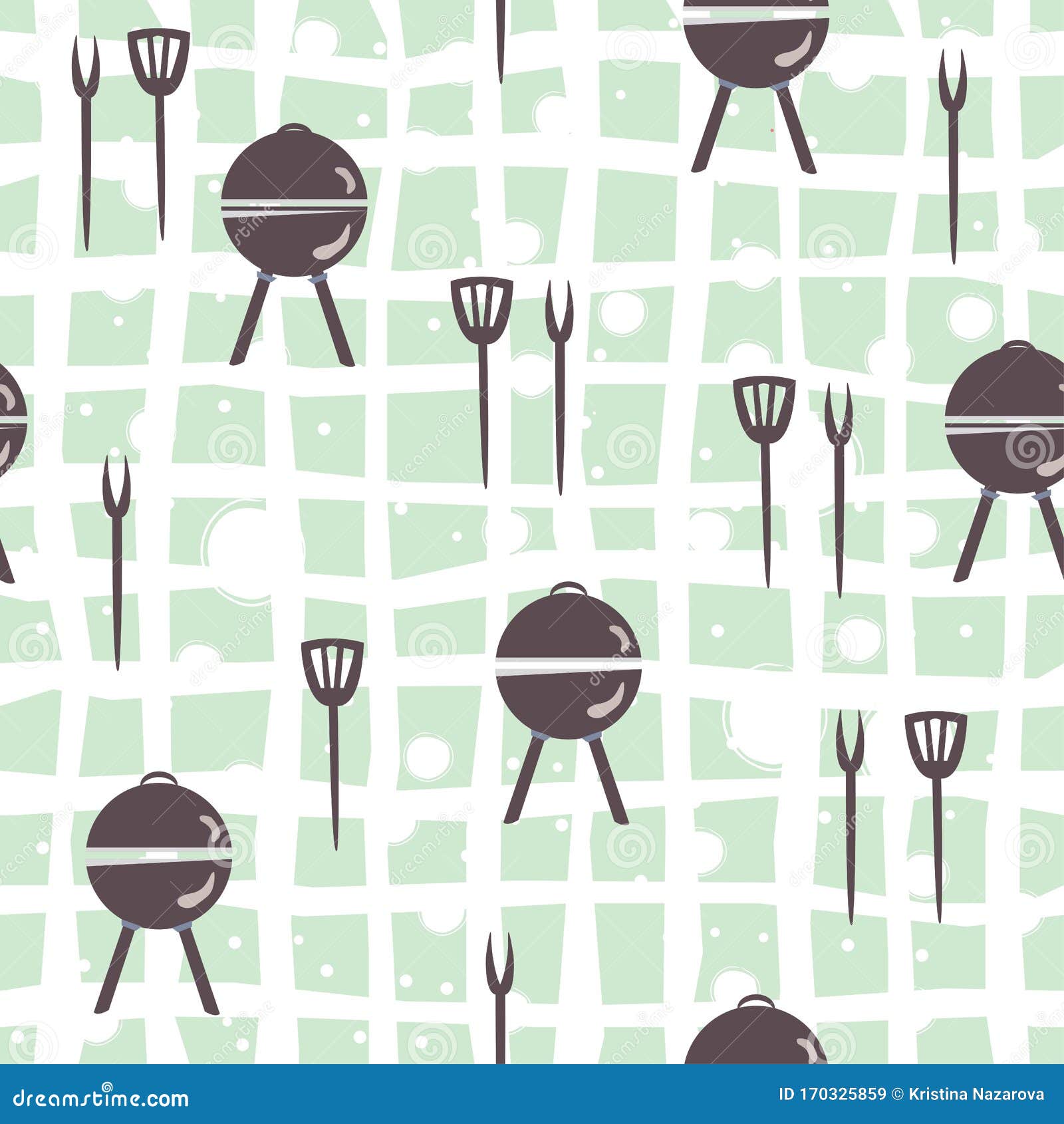 Seamless Pattern with Grill Stock Illustration - Illustration of ...