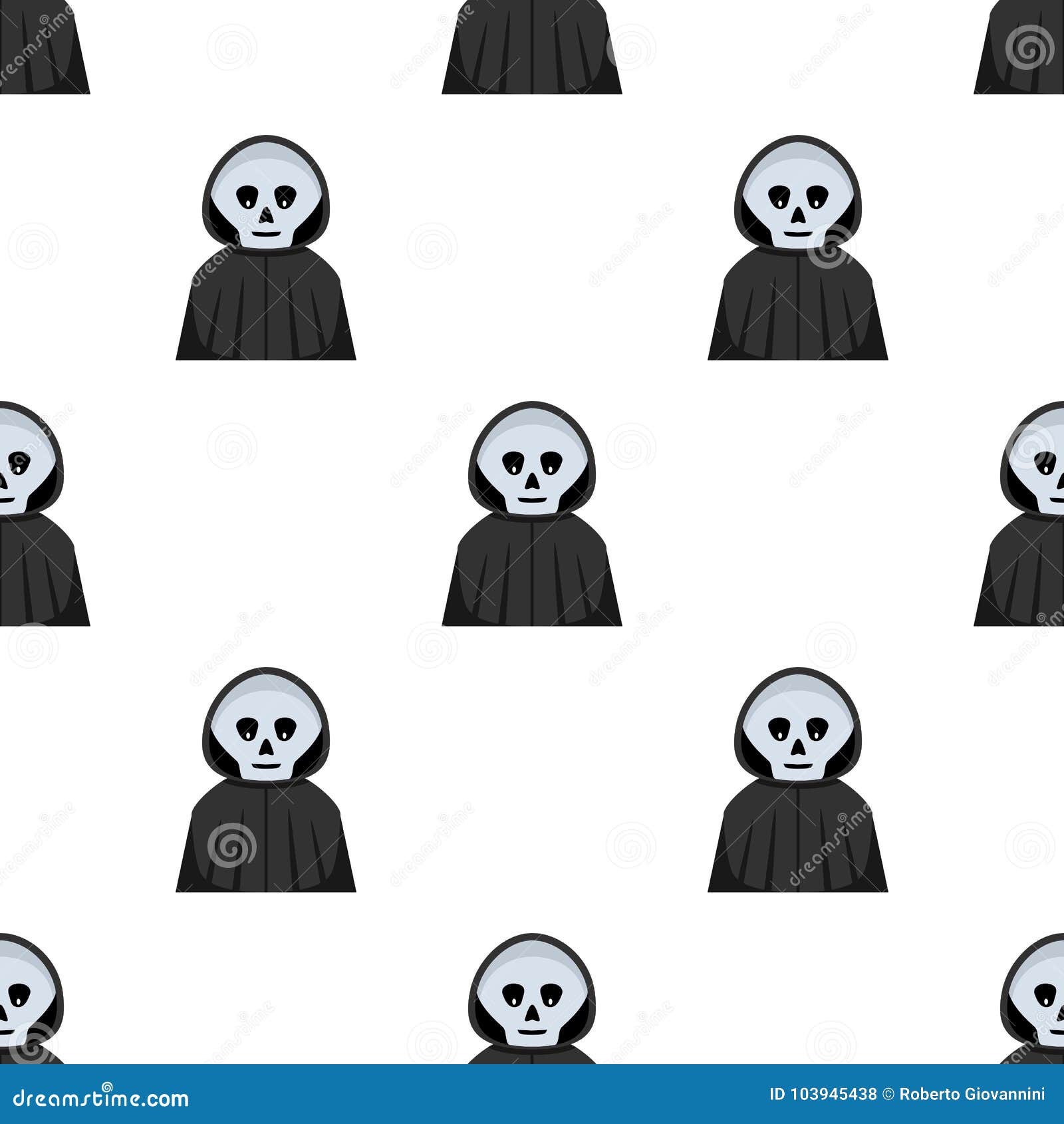 Halloween Grim Reaper Avatar Seamless Stock Vector - Illustration of ...