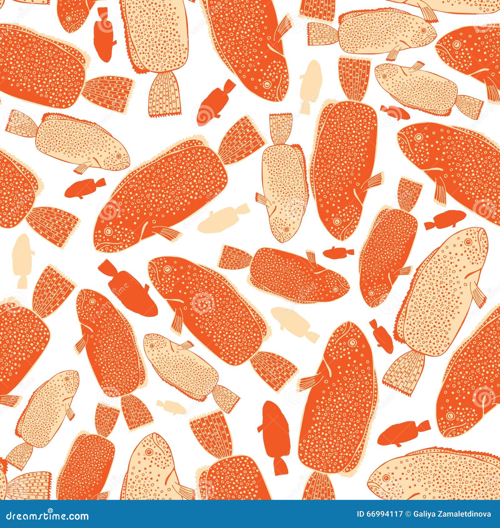 Seamless Pattern with Group of Fishes Stock Vector - Illustration of ...