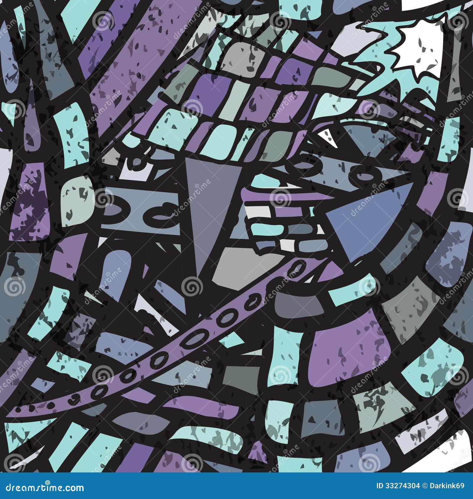 Seamless Pattern with Grunge Cartoon Urban Style Stock Vector ...