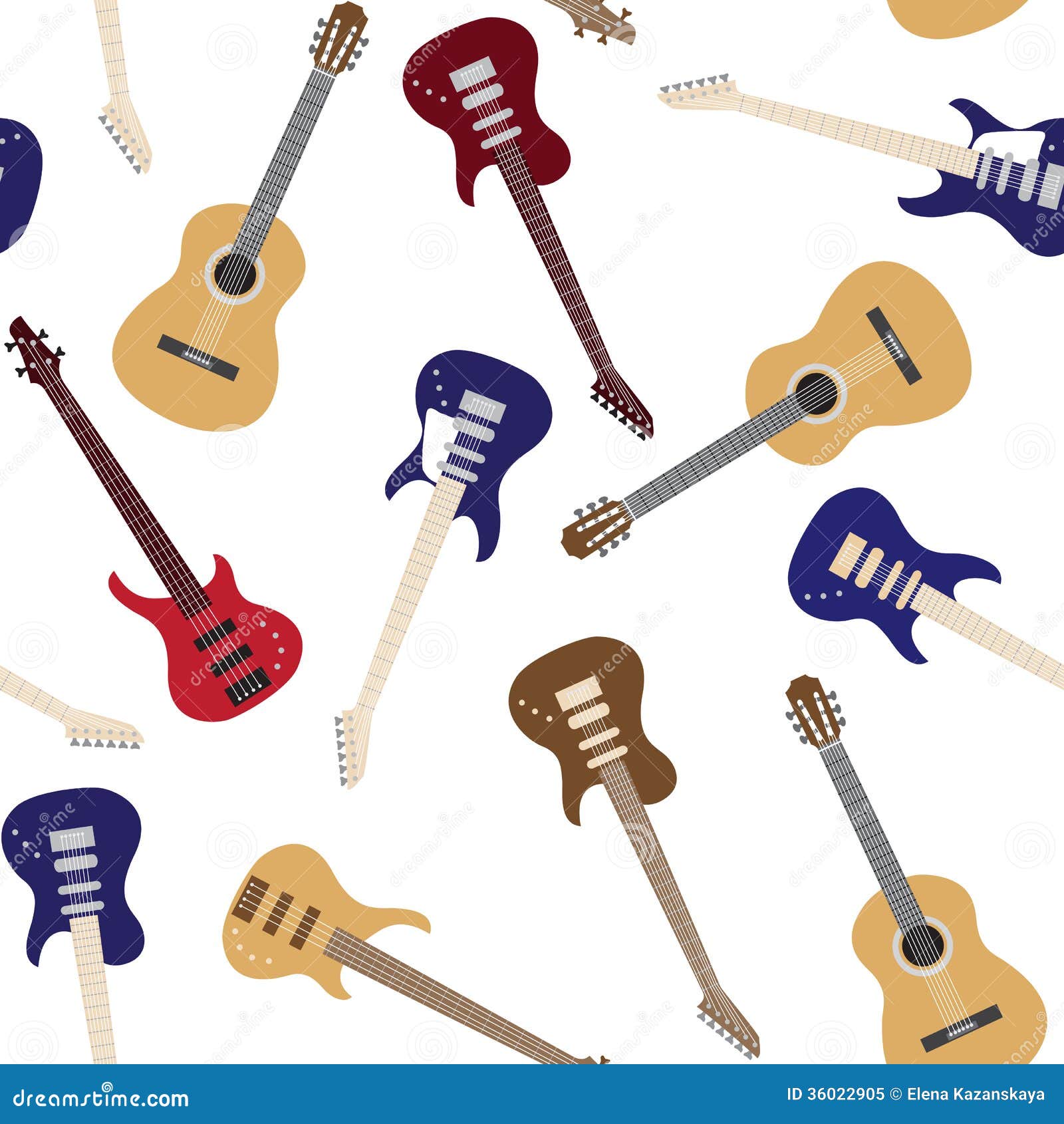 Seamless Pattern with Guitars Stock Illustration - Illustration of ...