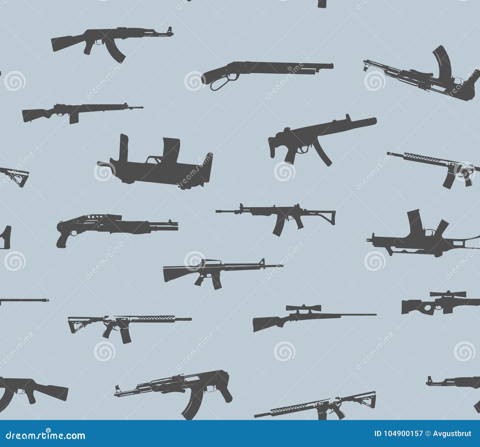 Seamless Pattern. Guns Silhouettes. Vector Illustration. Stock Vector ... Seamless Pattern. Guns Silhouettes. Vector Illustration. Stock Vector ...