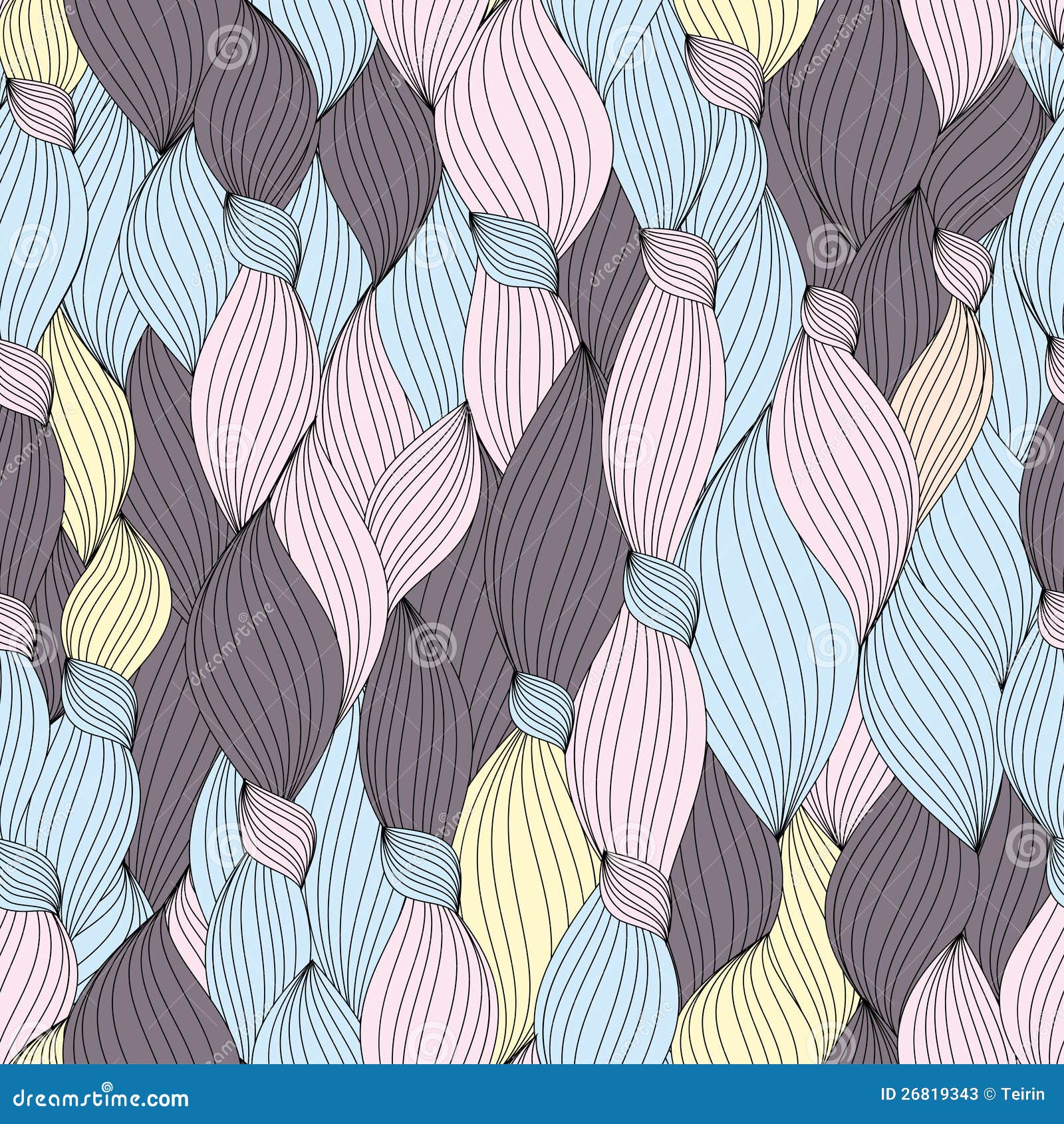 Seamless Pattern from Hair and Strips Stock Vector - Illustration of ...