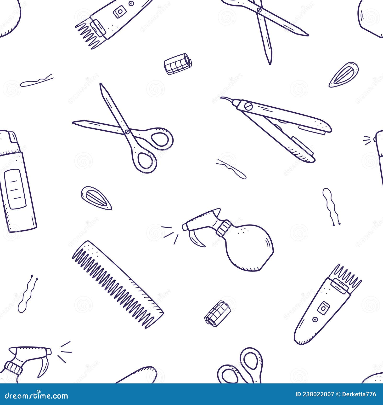 Seamless Pattern of Hairdressing Elements. Vector Illustration of ... Seamless Pattern of Hairdressing Elements. Vector Illustration of ...