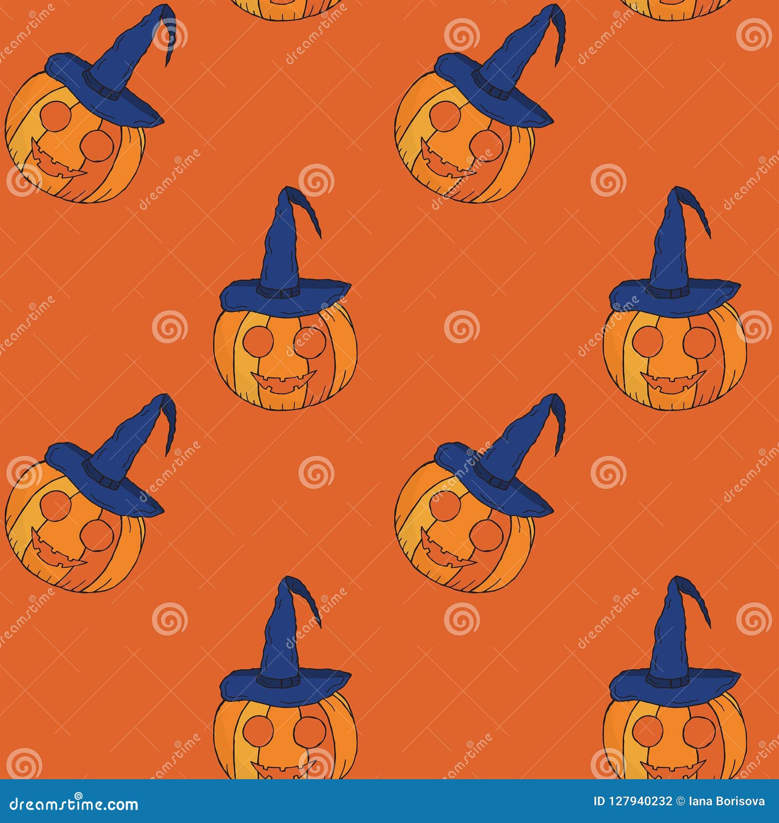 Seamless Pattern for Halloween. Hand Drawing. Vector. Stock Vector ...