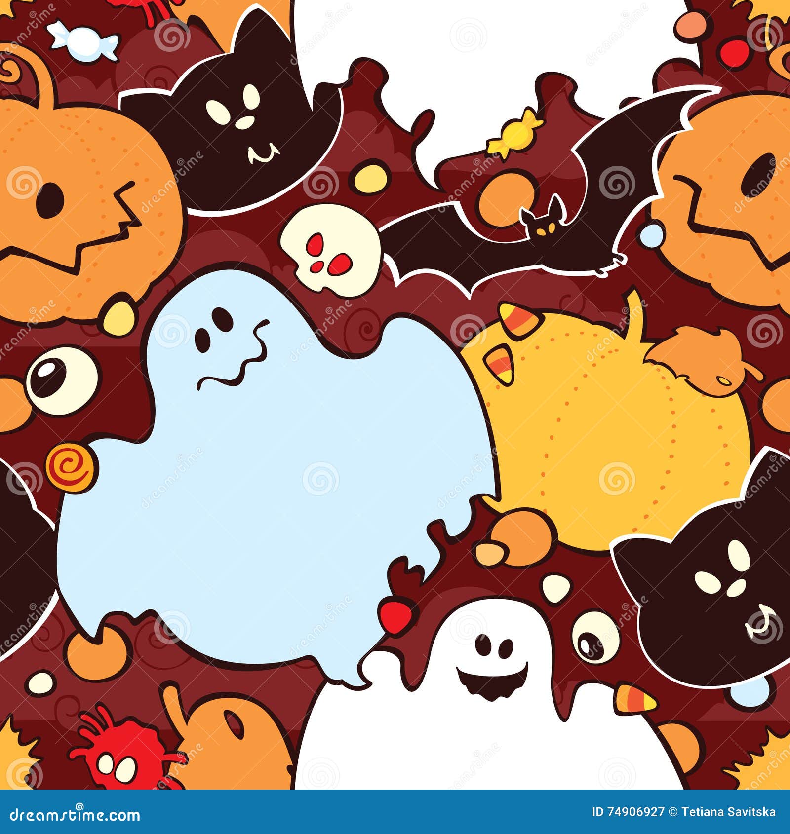 Seamless Pattern for Halloween. Stock Vector - Illustration of jack ...