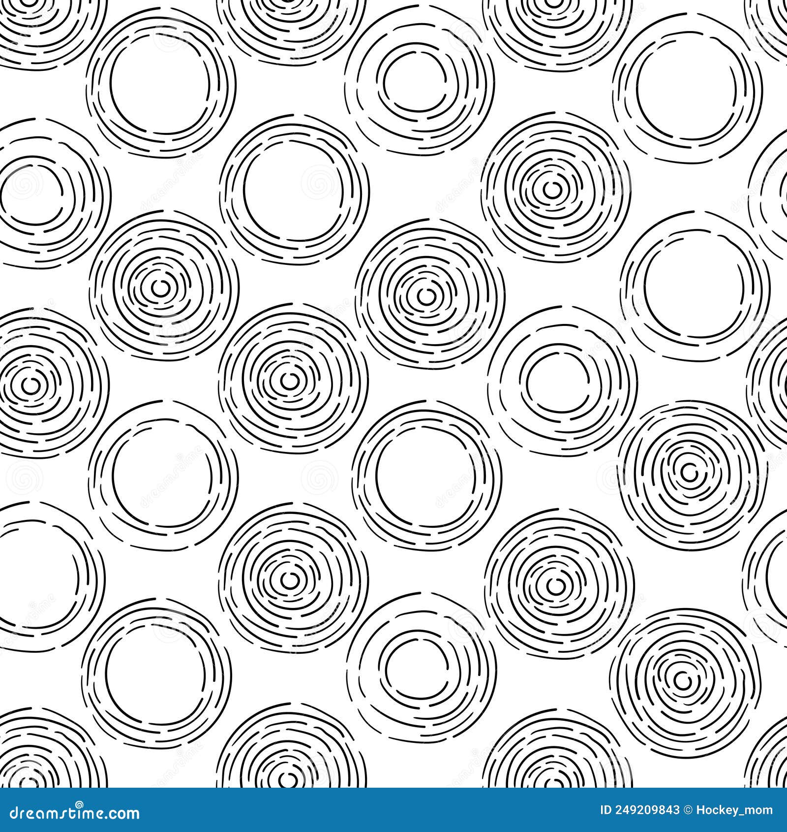 Seamless Pattern of Hand-drawn Abstract Circles from Broken Lines ...