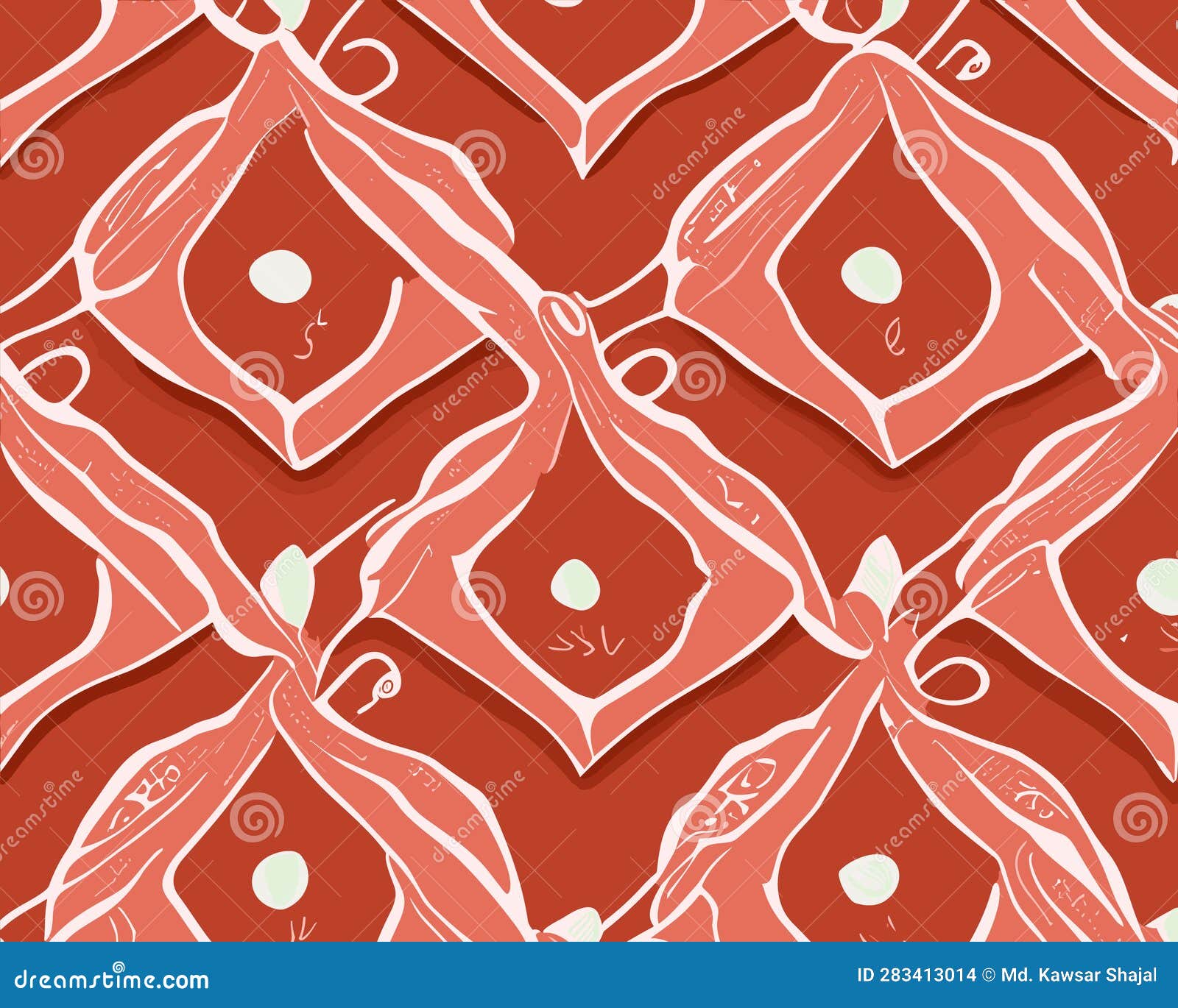 Seamless Pattern with Hand Drawn Abstract Geometric Shapes. Stock ...