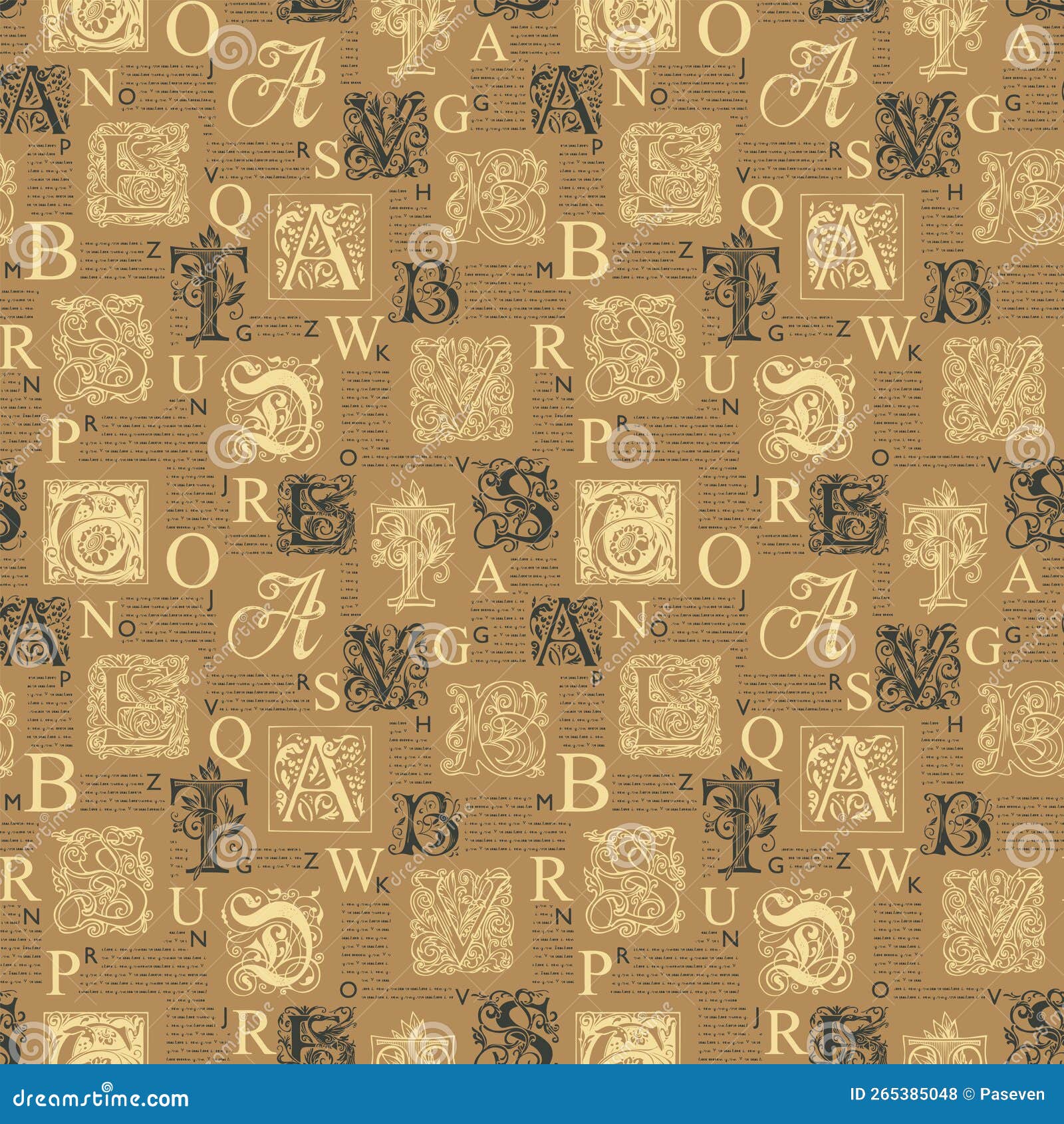 Seamless Pattern with Hand Drawn Alphabet Letters Stock Vector ...