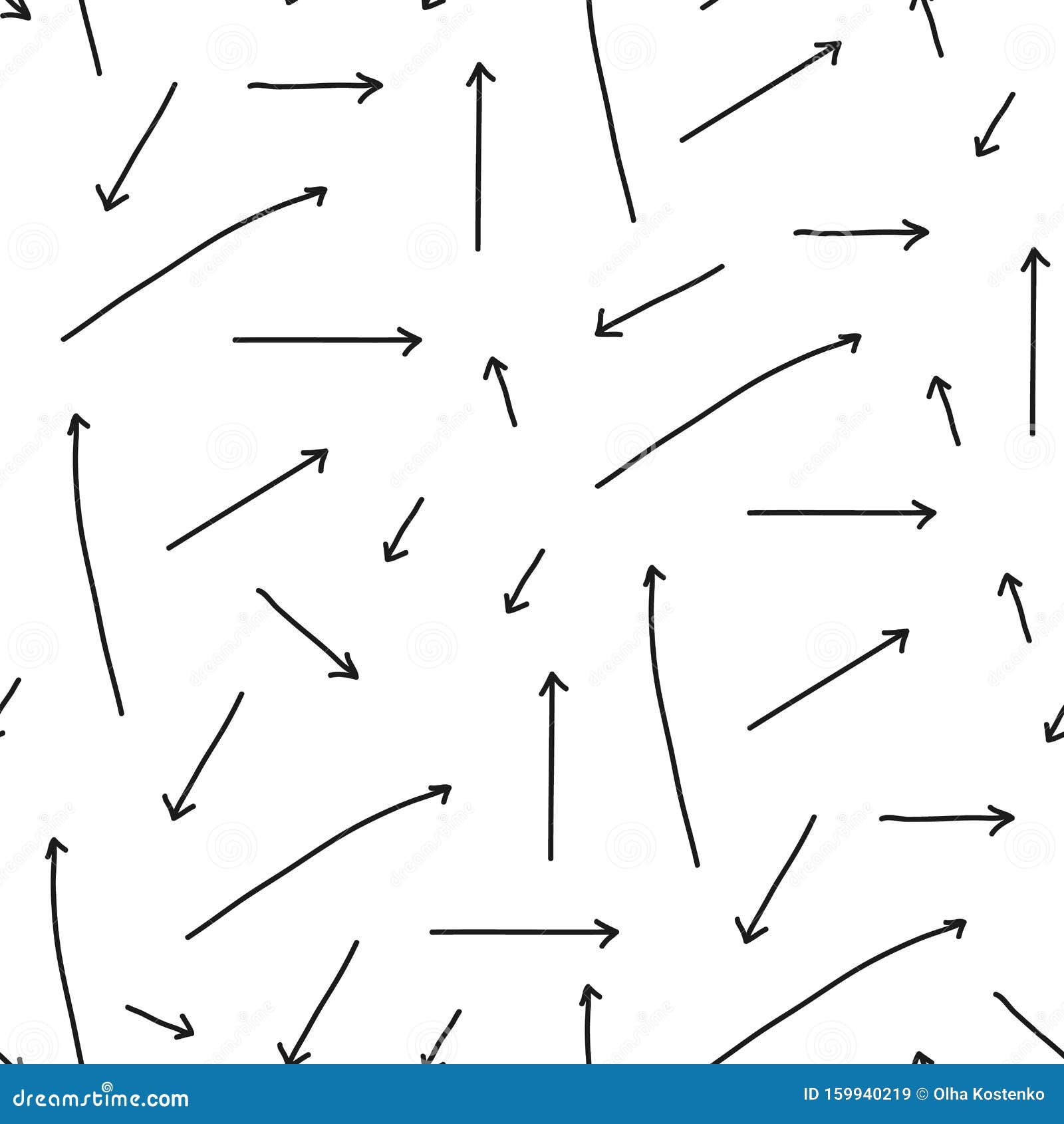 Seamless Pattern with Hand Drawn Arrow Stock Vector - Illustration of ...