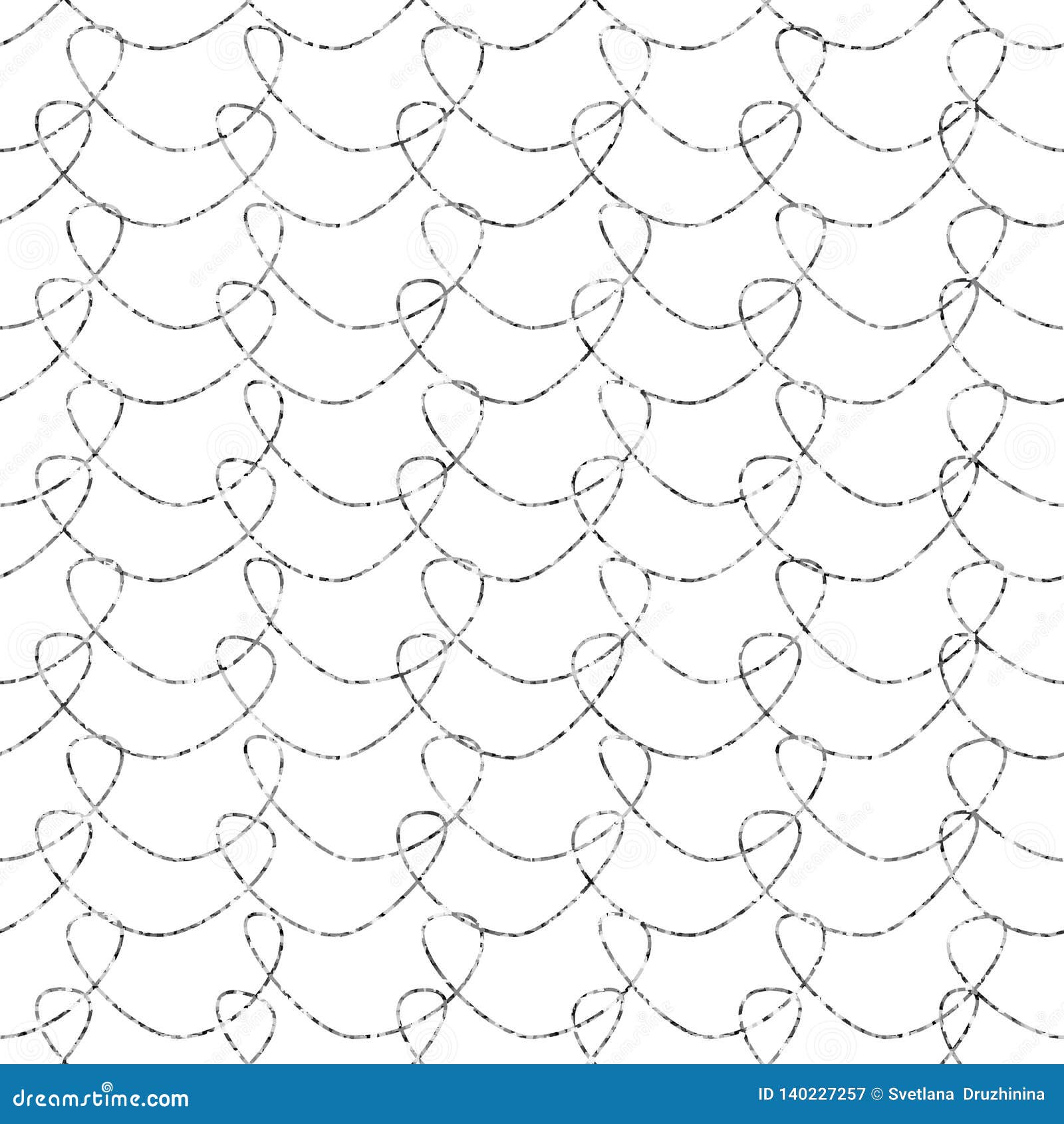 Seamless Pattern. Hand Drawn Black Scribble Waves. Can Be Uset for ...