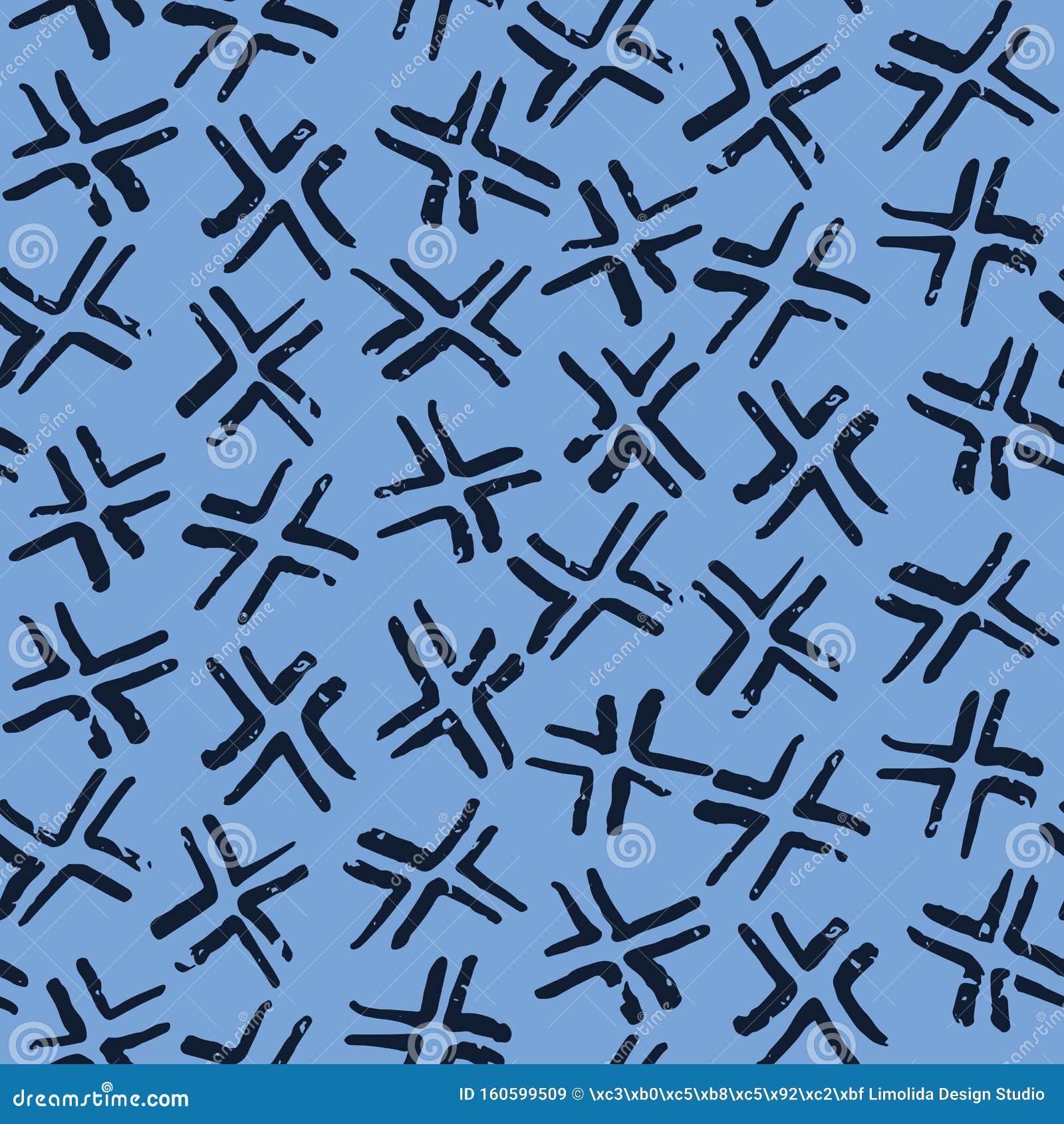 Seamless Pattern. Hand Drawn Broken Cross Dot Shape Background Stock ...