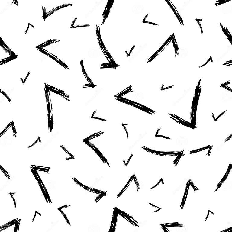 Seamless Pattern with Hand Drawn Check Symbols Stock Vector ...