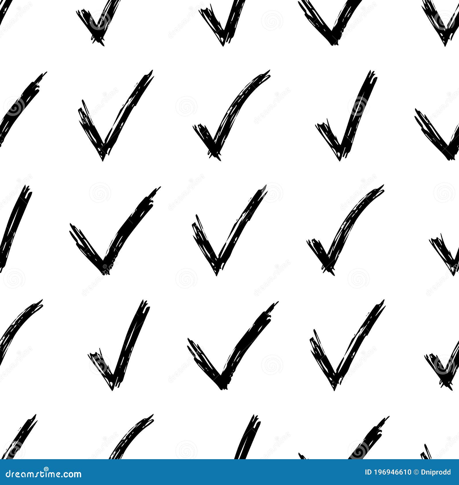 Seamless Pattern with Hand Drawn Check Symbols Stock Vector ...