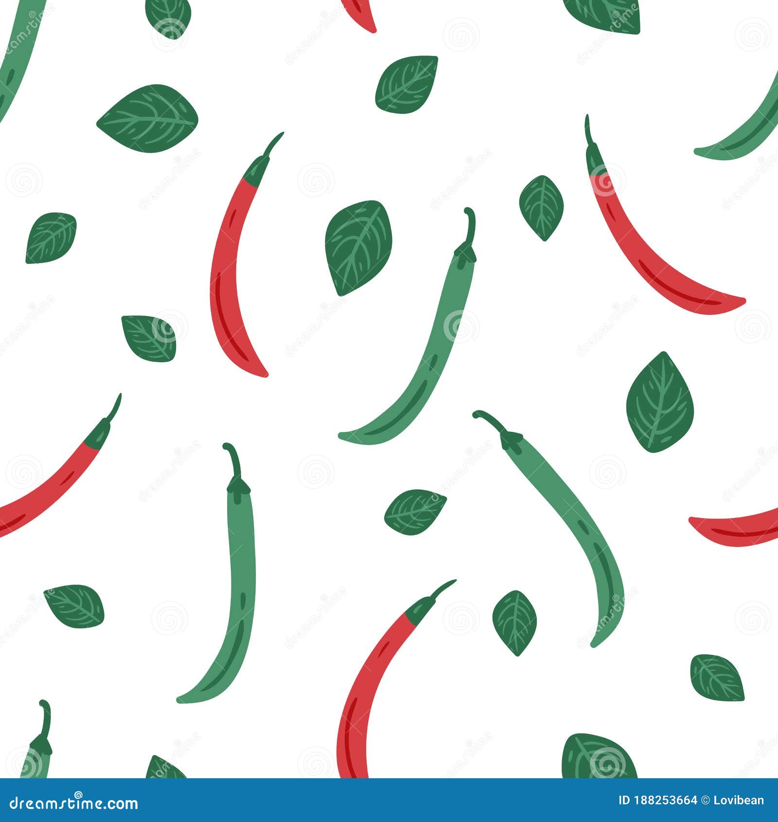 Seamless Pattern with Hand Drawn Chili Stock Vector - Illustration of ...